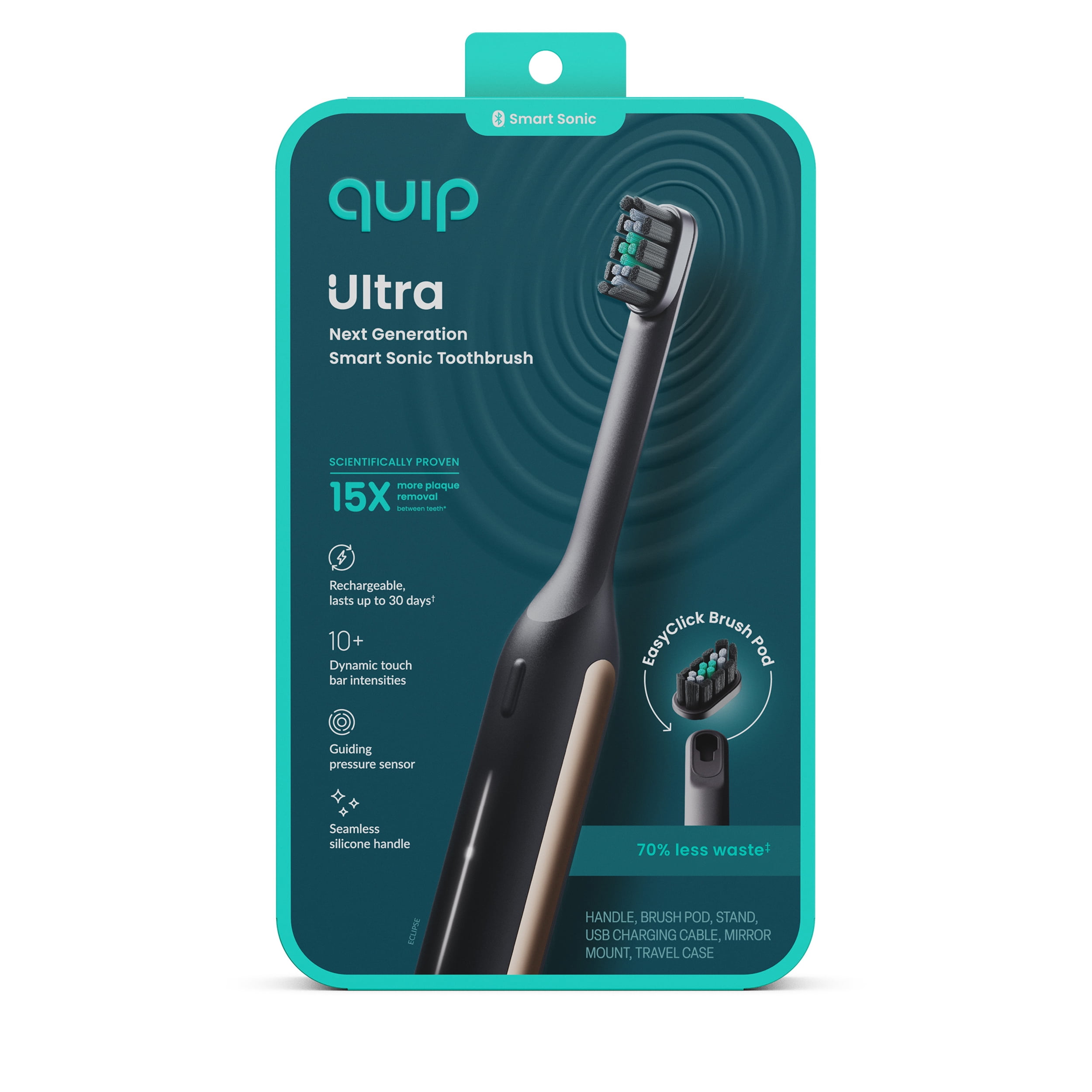 Quip Ultra Smart Sonic Power Toothbrush, Black Gold - Walmart.com
