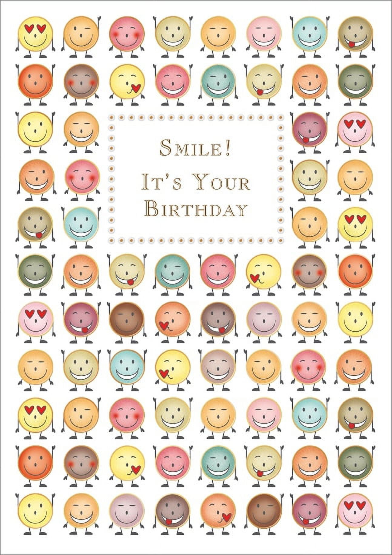 Quire Rows of Colorful Emojis Smiling Faces Birthday Card for Anyone ...