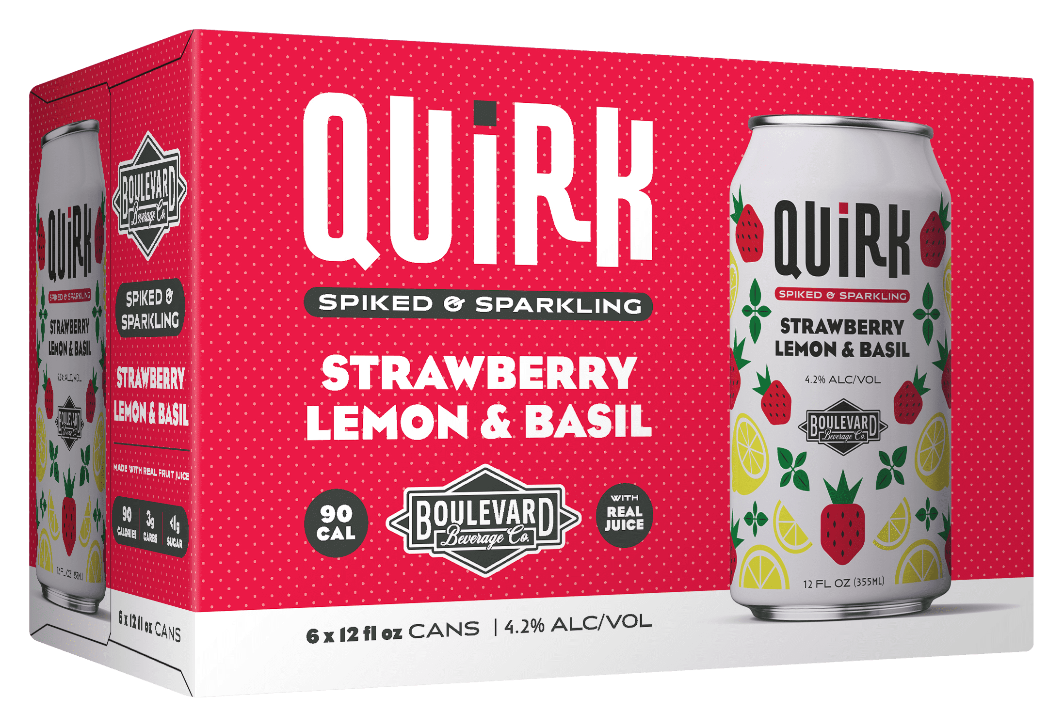 Quirk Gluten Free, Real Fruit Juice Strawberry & Lemon Basil Hard ...