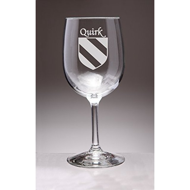 Quirk Irish Coat of Arms Wine Glasses - Set of 4 (Sand Etched ...
