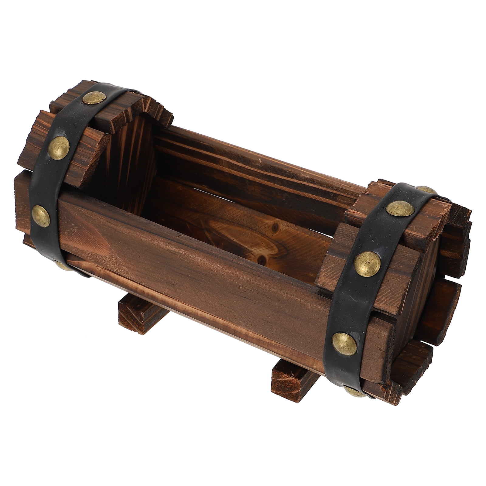 Quirky Carbonized Wood Flower Box Plant Storage Holder - Walmart.com