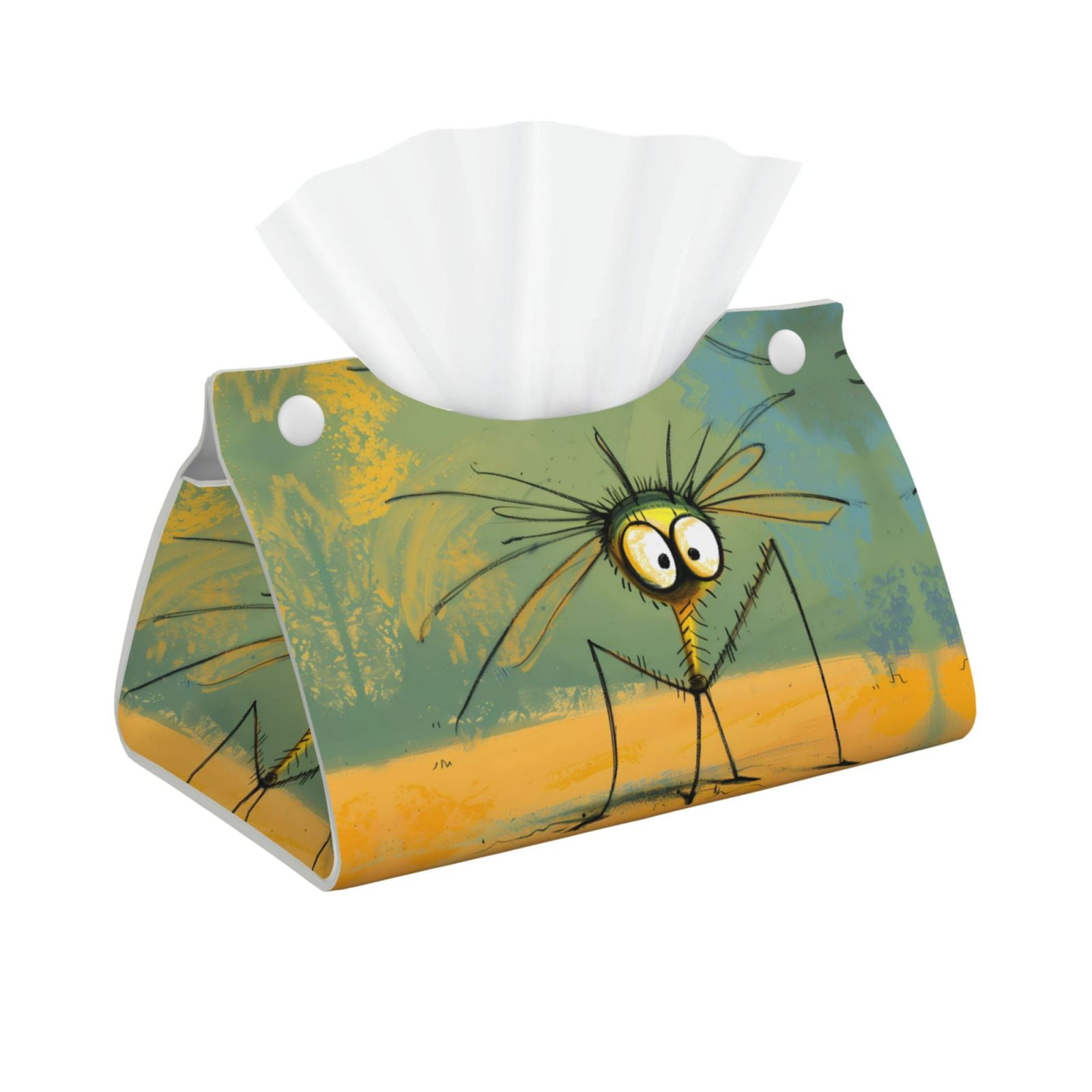 Quirky Cartoon 123 Long Leather Tissue Box Cover - Tissue Box Holder ...
