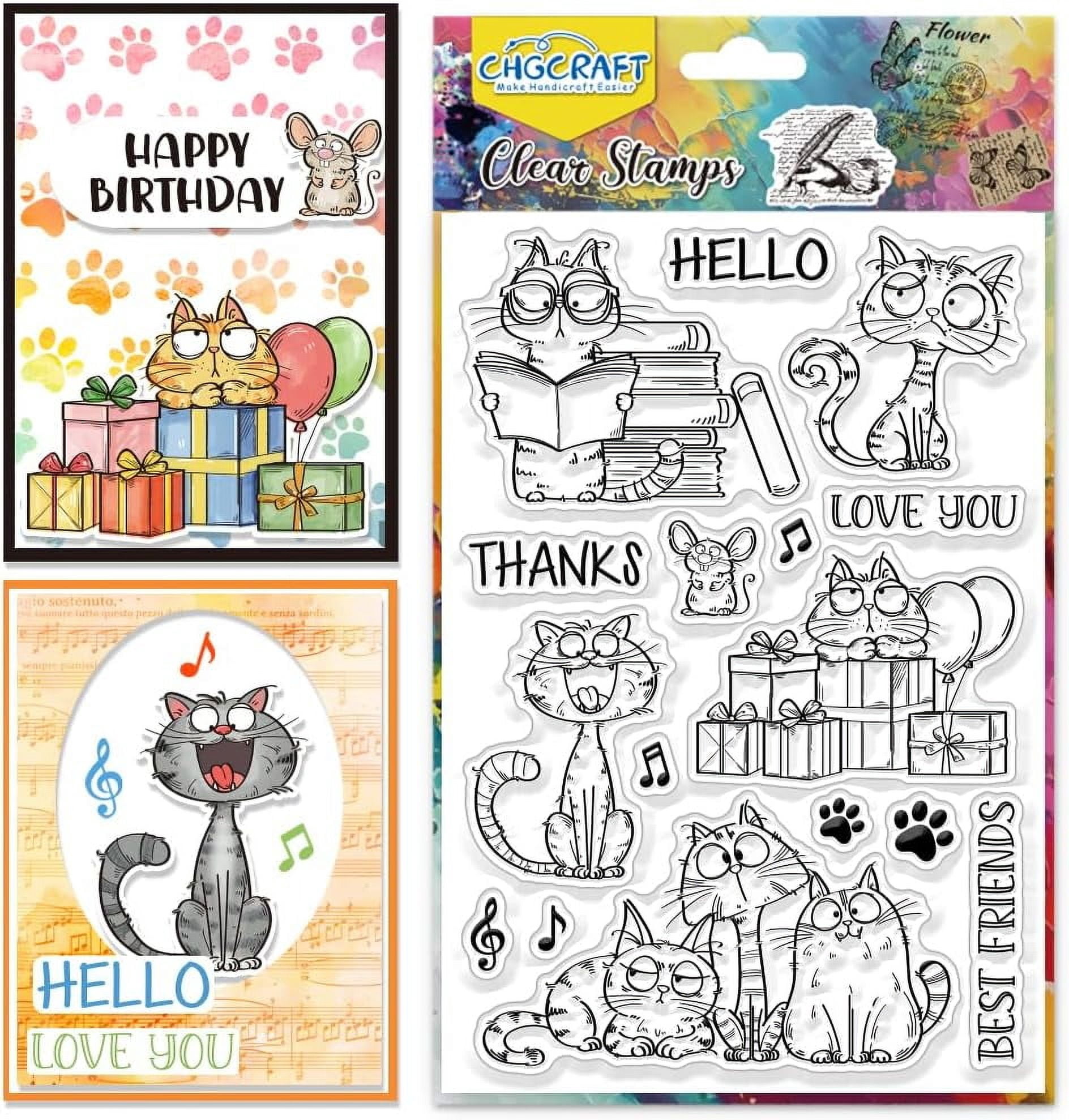 Quirky Cat Clear Stamps Funny Cat Transparent Stamps Animals Silicone ...