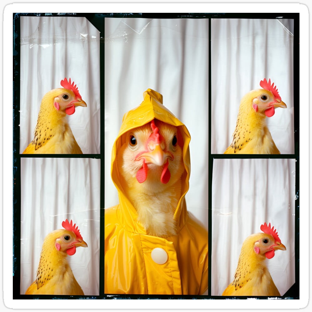 Quirky Chicken Photobooth Cute Raincoat Animal Design For Farm Bird ...