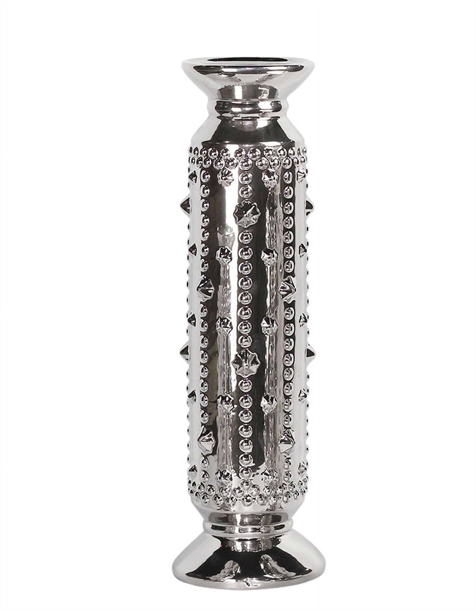Quirky Decorative Ceramic Spike Candle Holder, Silver - Walmart.com