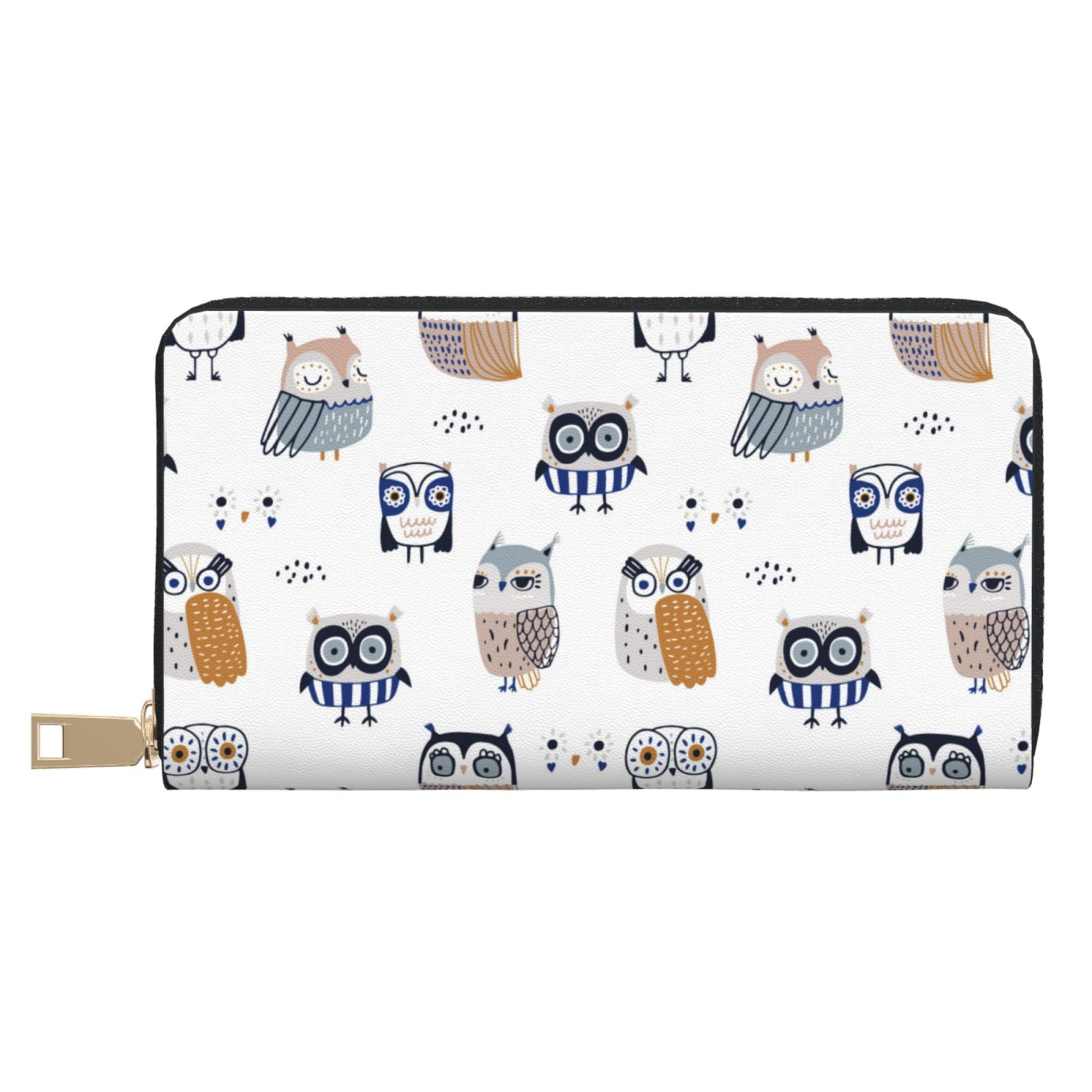 Quirky Doodle Owl White Wallet Women, Leather Bifold Multi Card Wallet ...