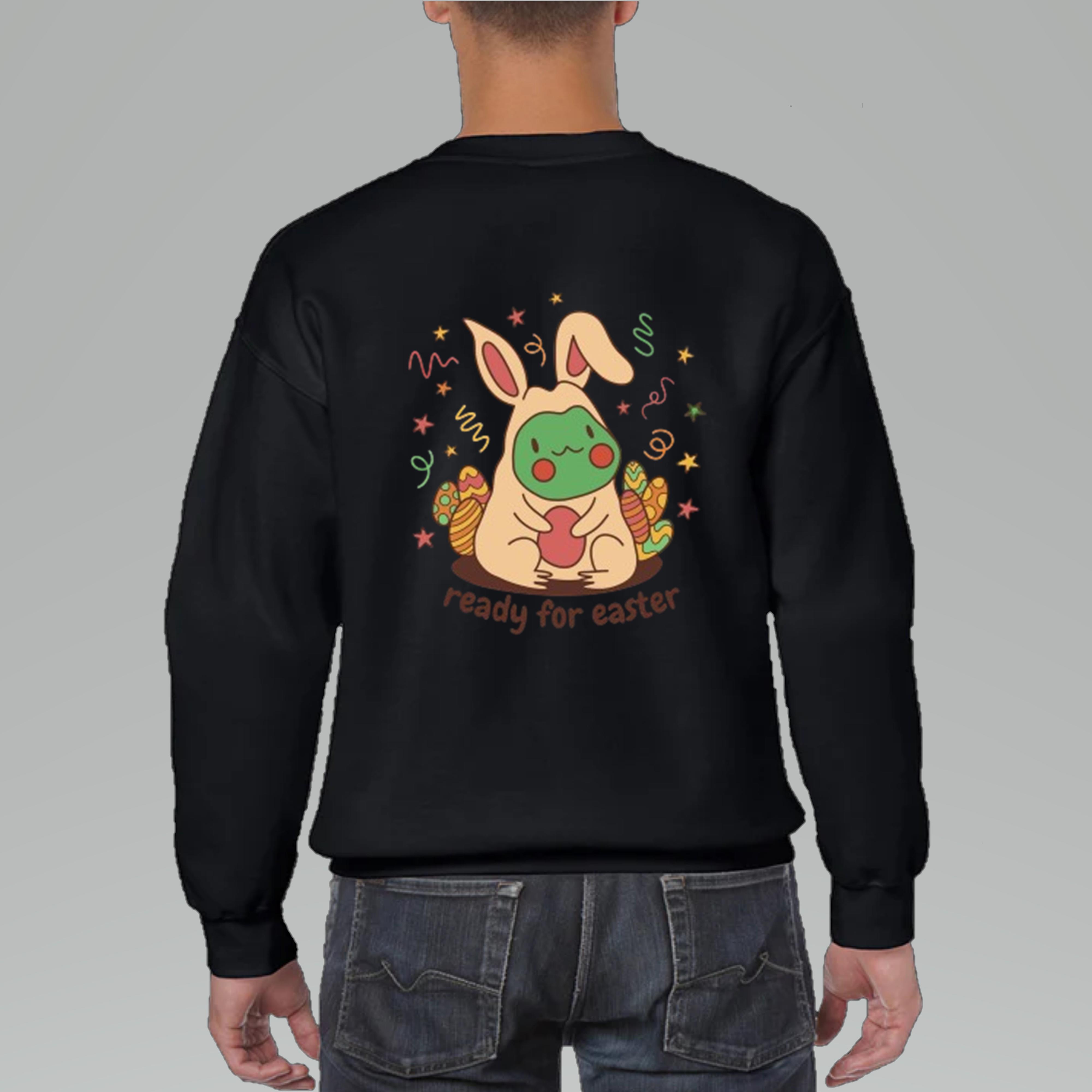 Quirky Easter Frog in Bunny Costume Sweatshirt, Cute Design with Frog ...