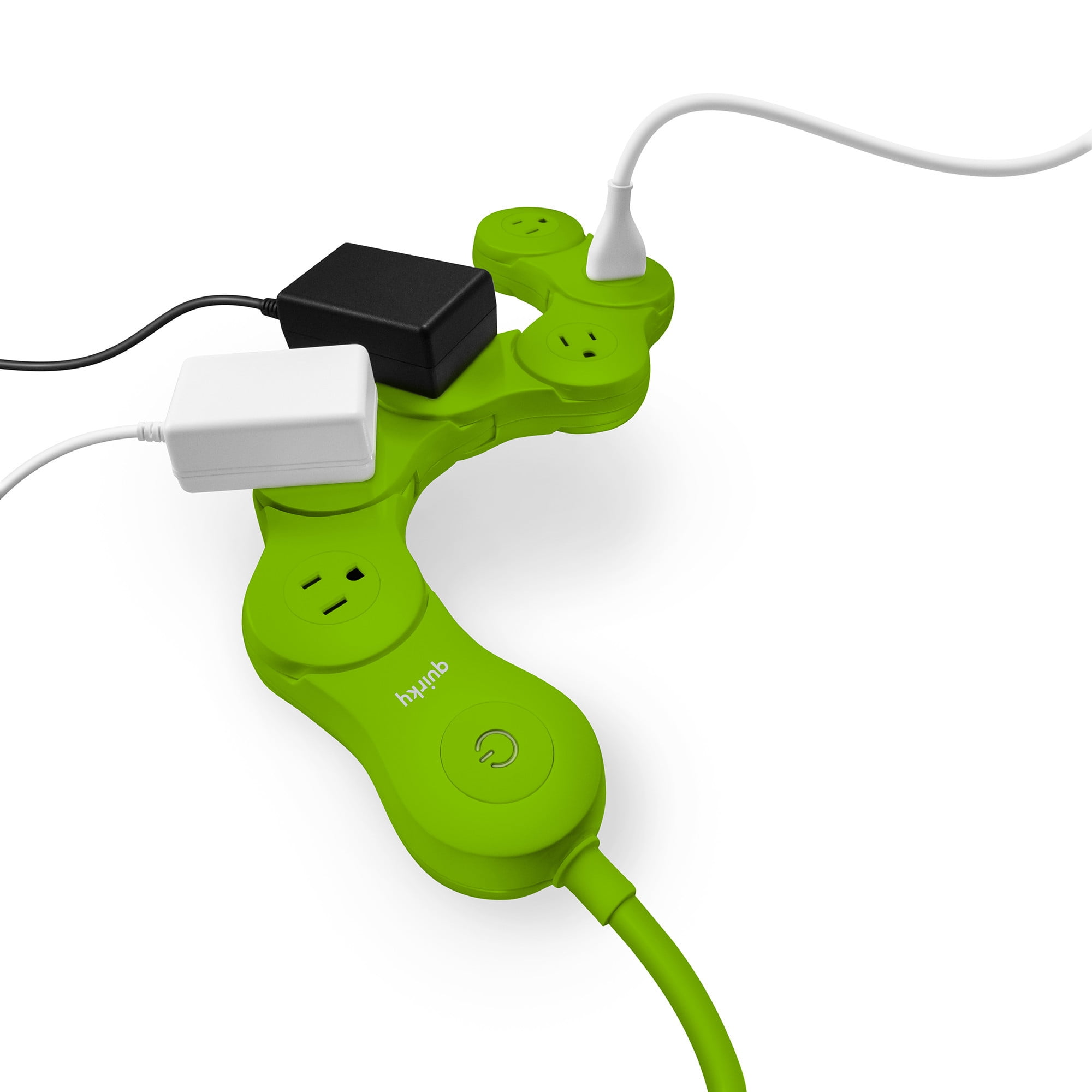 Quirky Pivot Power - Flexible 6 outlet surge protector - LIME GREEN ...
