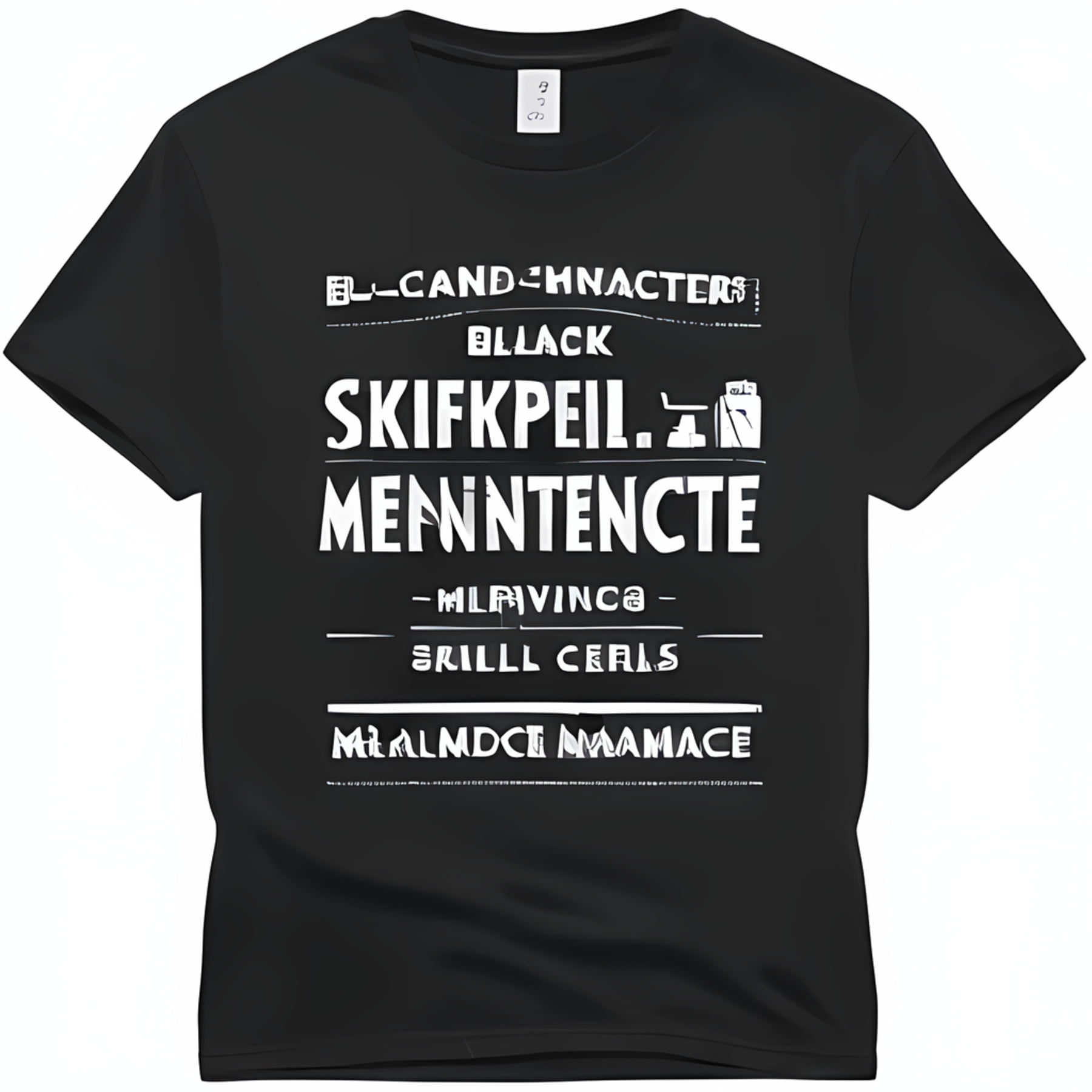 Quirky & Playful Black T-Shirt with Unique Chest Graphic Design Perfect ...