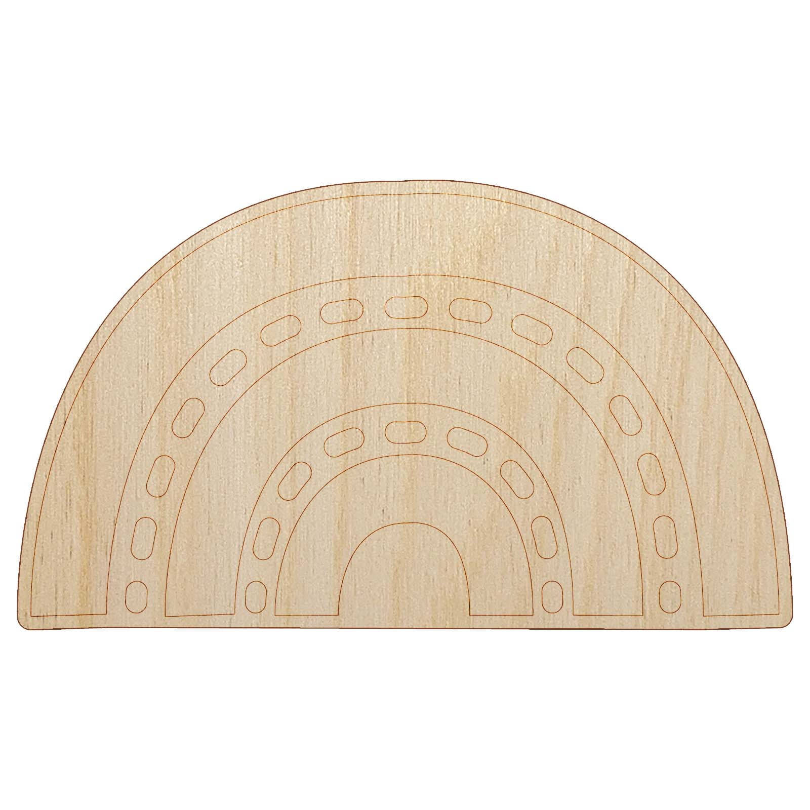 Quirky Rainbow Fun Doodle Wood Shape Unfinished Piece Cutout Craft DIY ...