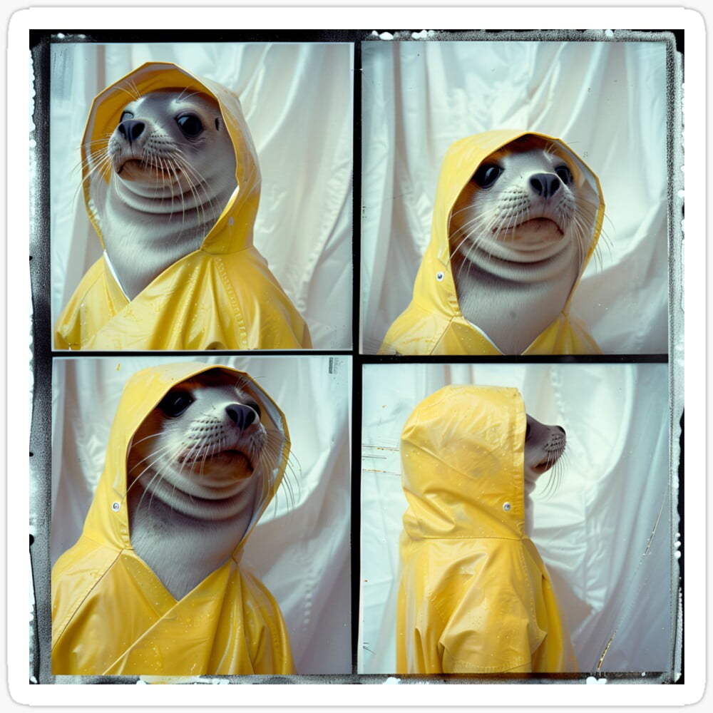 Quirky Seal Photo Animal Photobooth For Seal Lovers Stickerphone Decal ...
