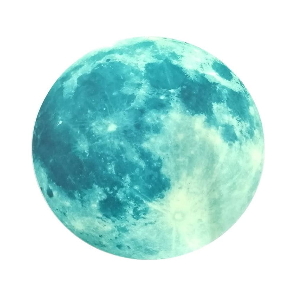 Quistrepon 5cm 3d Large Moon Fluorescent Wall Sticker Removable Glow In ...