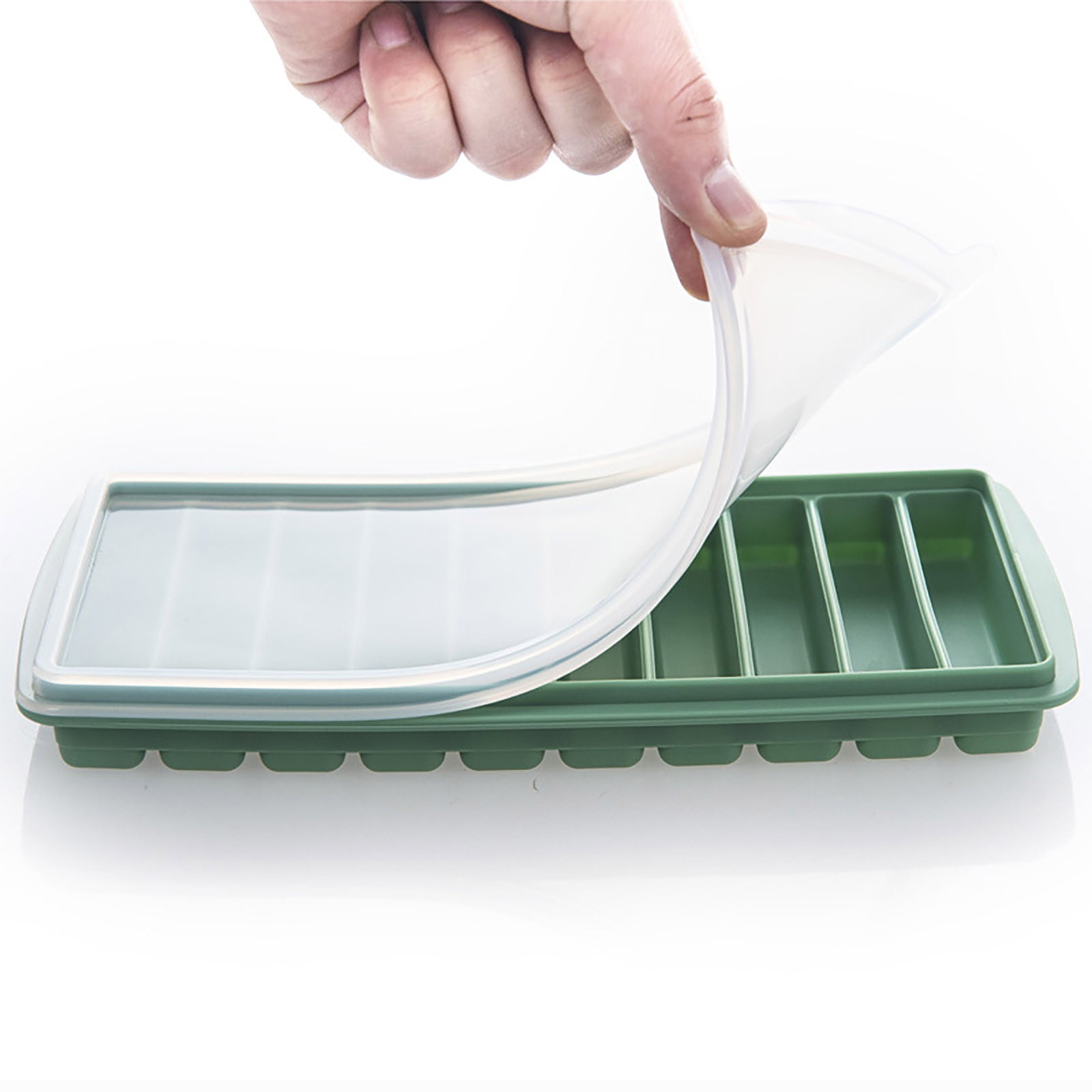 Quistrepon Ice-Cube Tray, Long Ice Stick Mould, Silicone with Lid ...