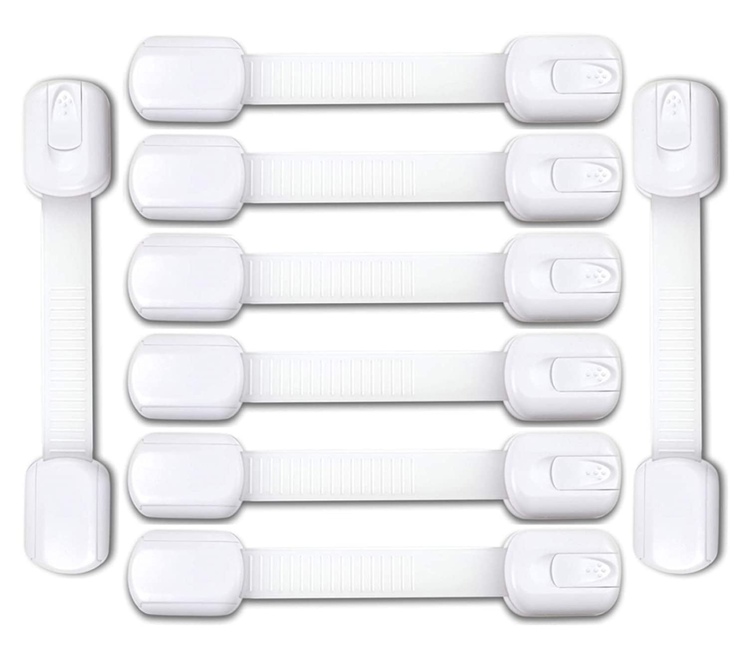 Quistrepon Safety Strap Locks (6 Pack) for Fridge, Cabinets, Drawers ...