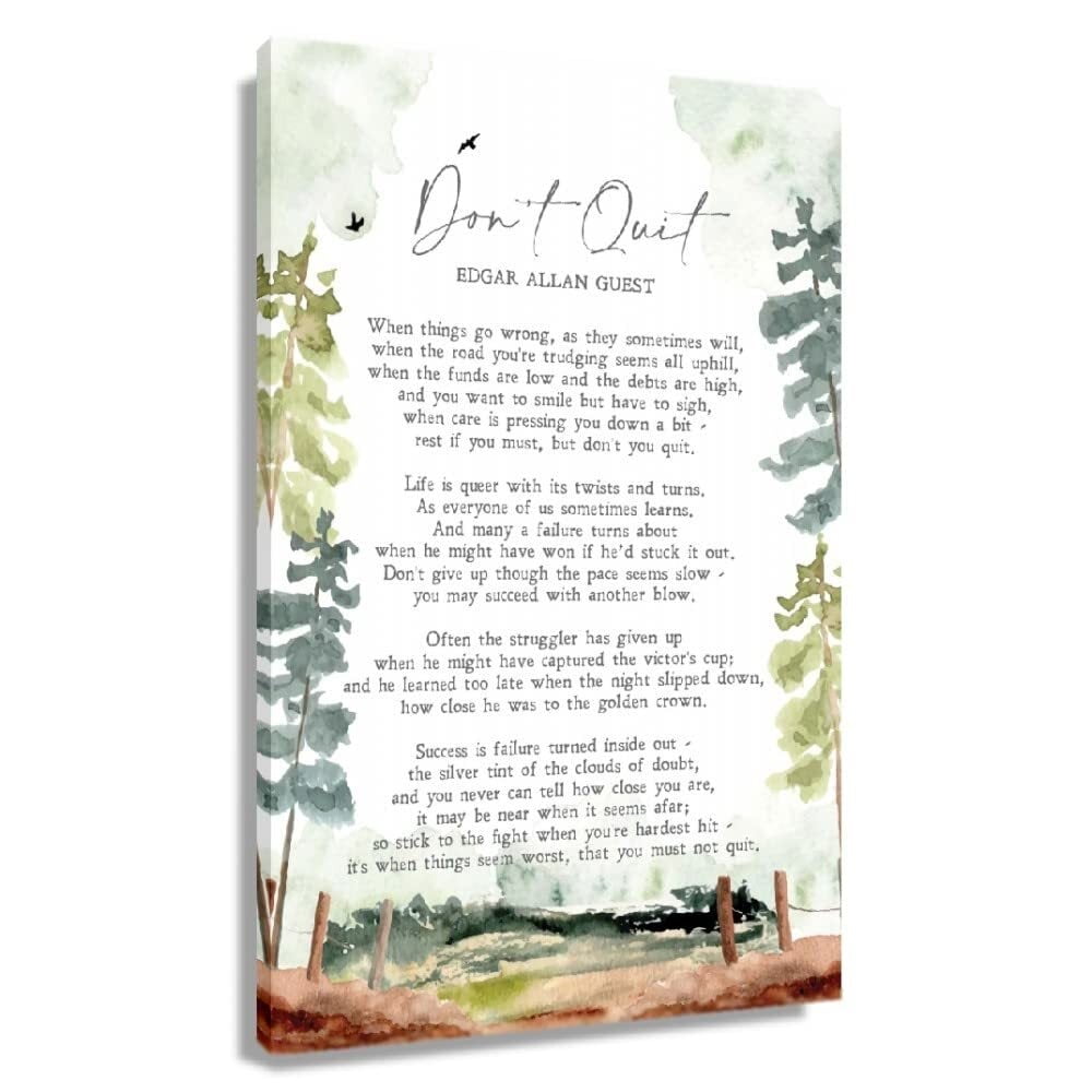 Don't Quit Poem By Edgar Albert Guest Inspirational Poem Poster ...