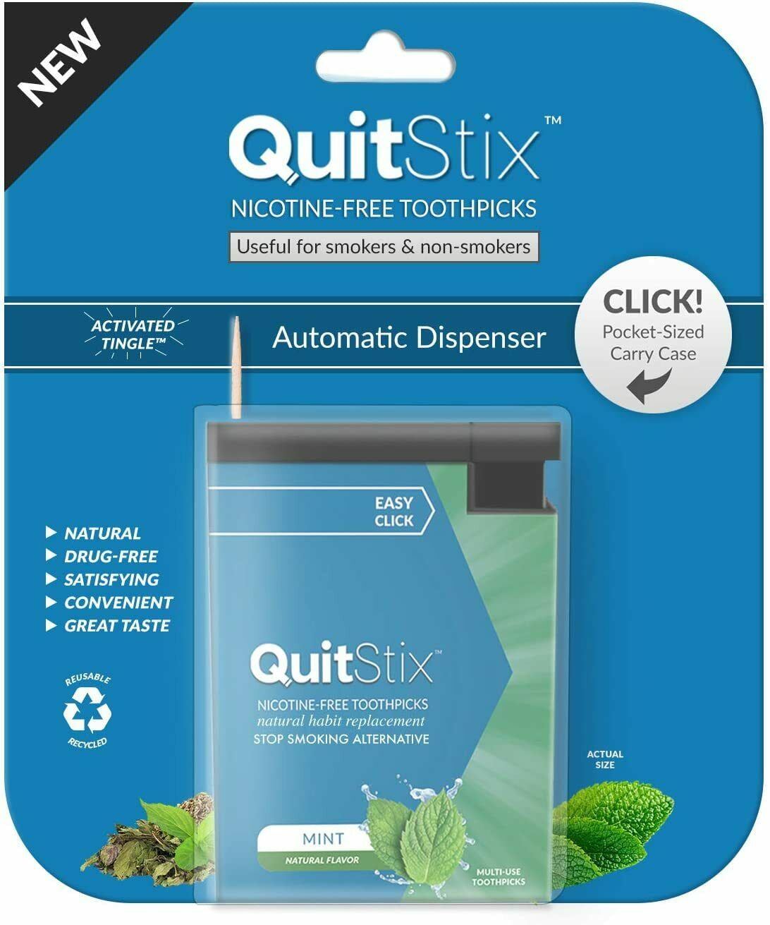 Quit Stix Craving Relief, Menthol Toothpicks with Automatic Dispenser ...
