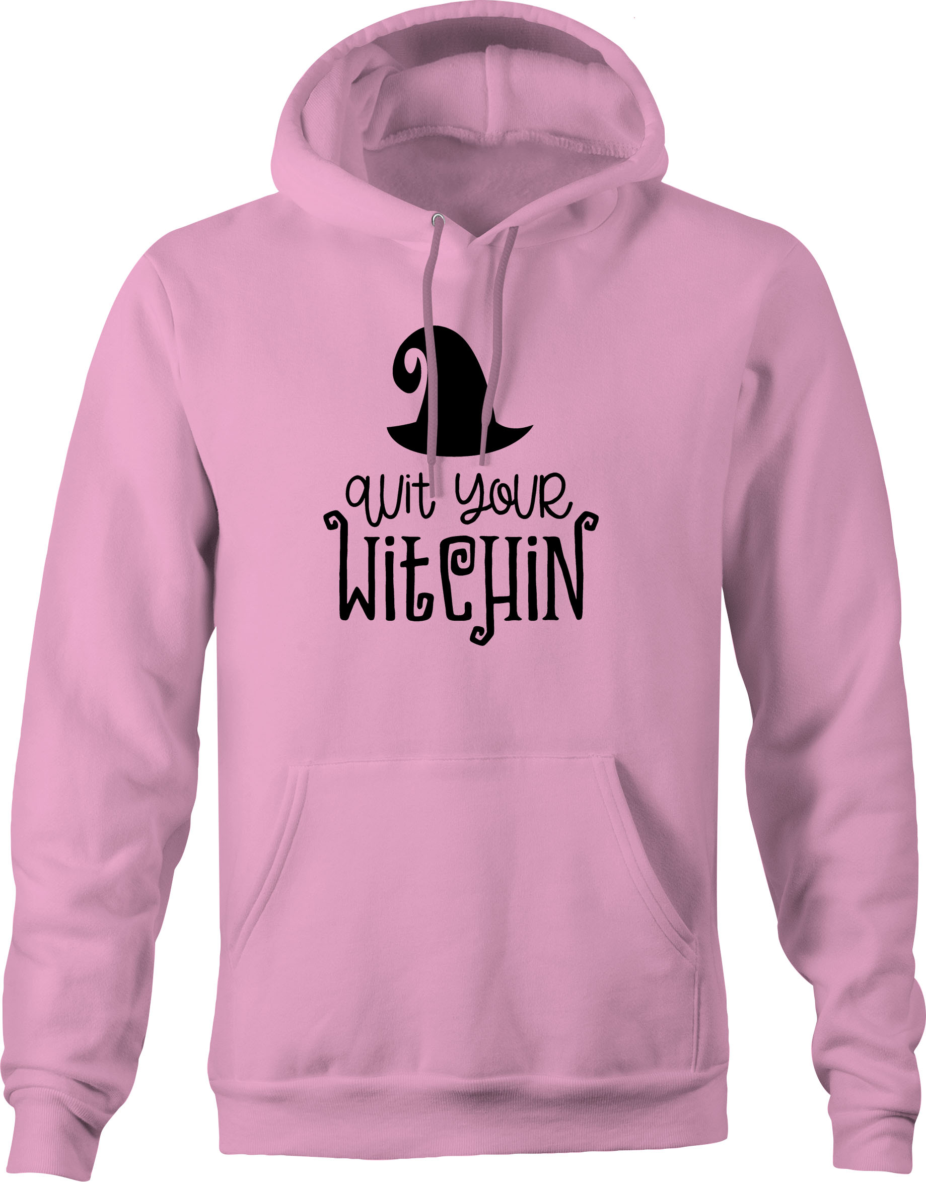 Quit Your Witchin Witch Hat Funny Halloween Occult Magic Light Pink ...