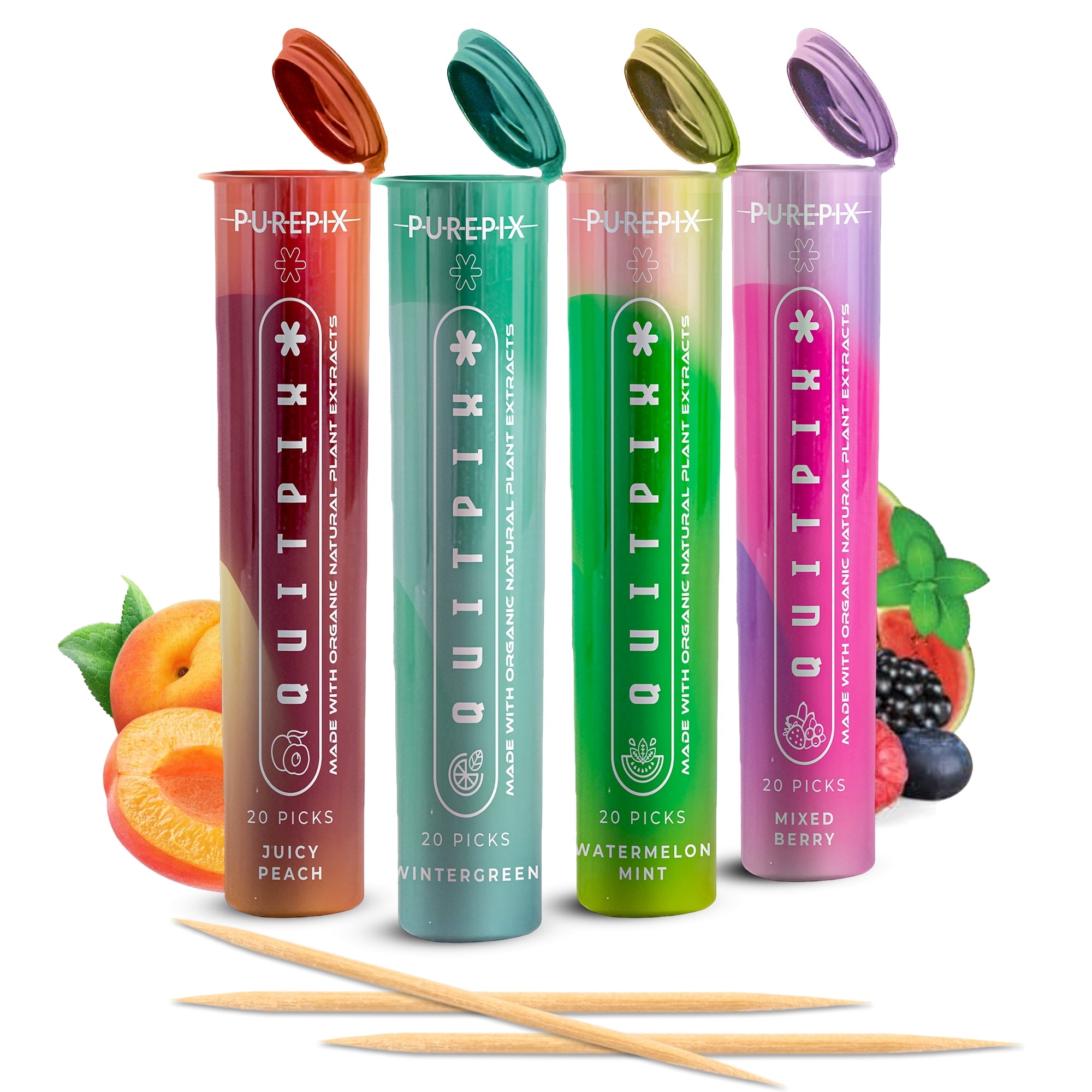 QuitPix Help Quit Smoking Extra Thick Boosting Flavored Toothpicks with ...