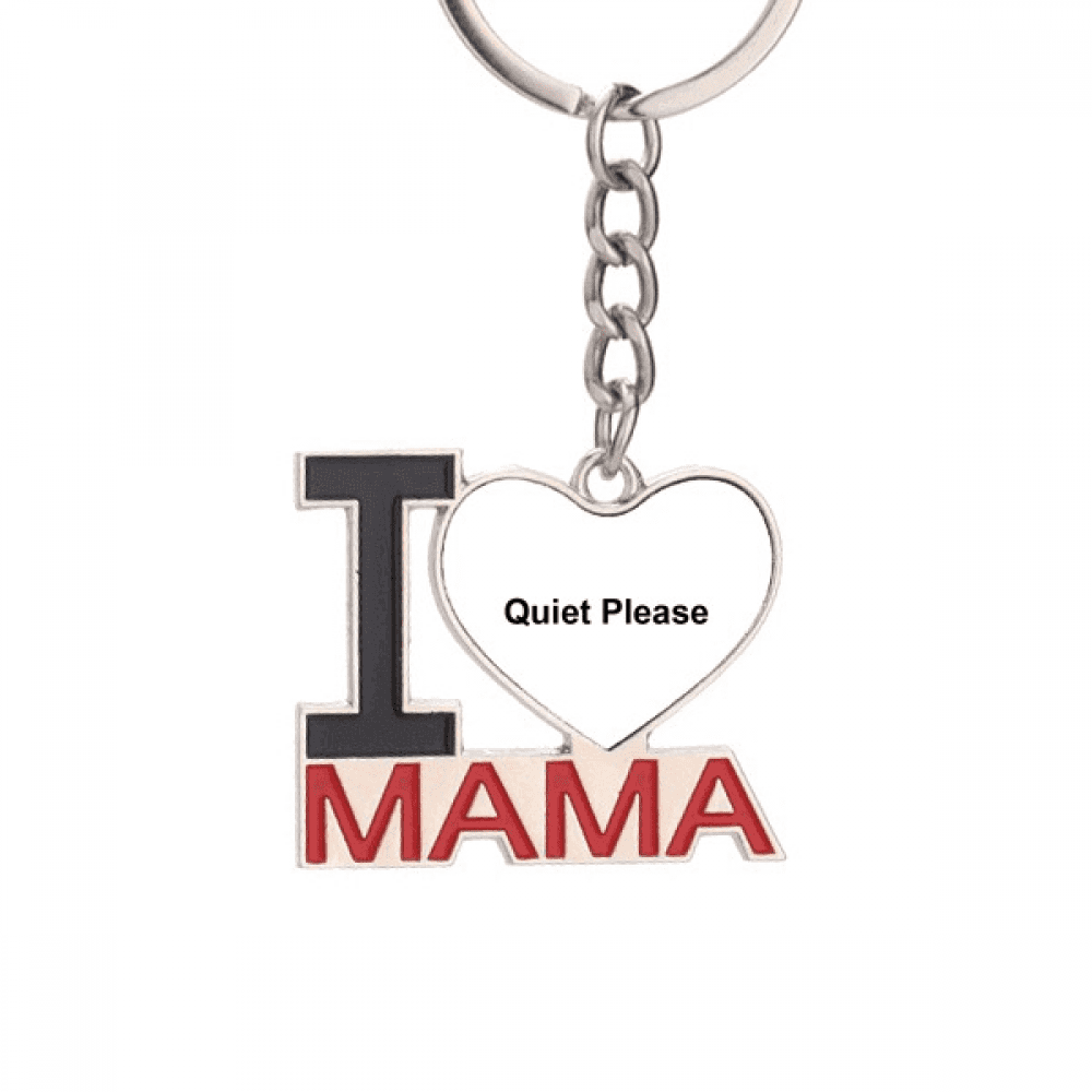 Quite Please Warning Symbol Pattern Keychain Metal Keyring Holder Love ...