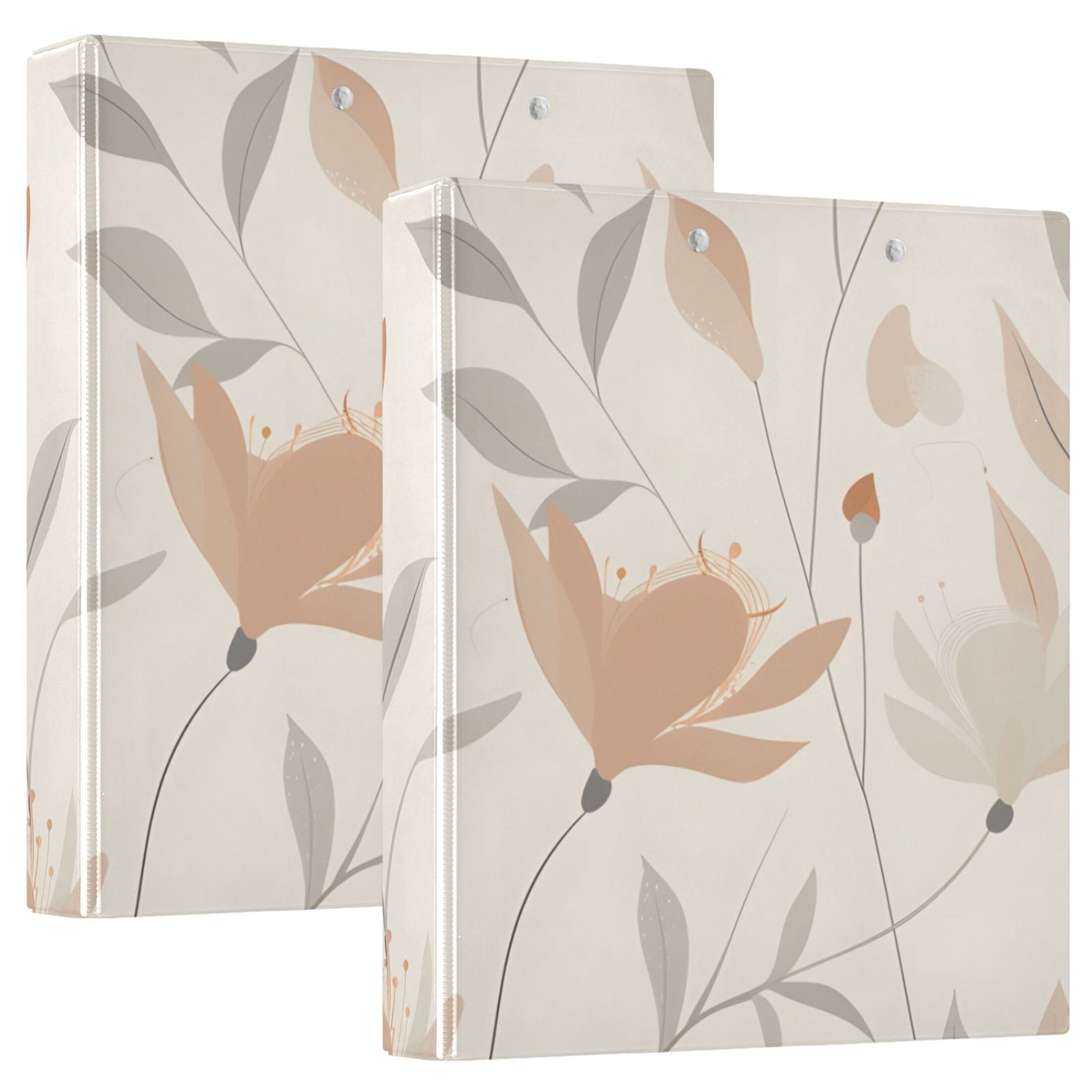 Quitely Elegant Flower Patterns Round Ring Binder 3 Rings 1.5" Capacity ...