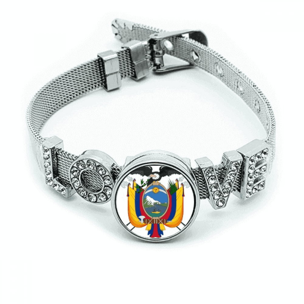Quito Ecuador National Emblem Bracelet Wristband Crystal Love ...