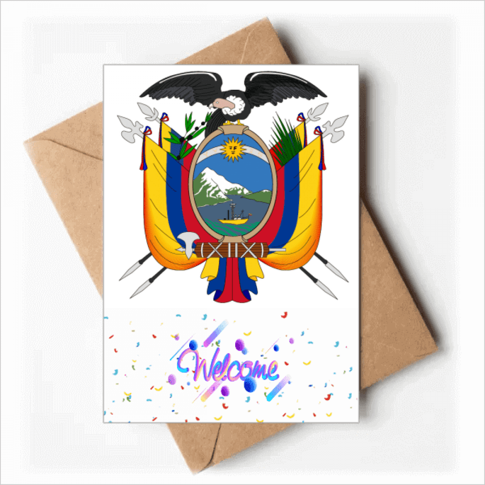 Quito Ecuador National Emblem Welcome Back Greeting Cards Envelopes ...