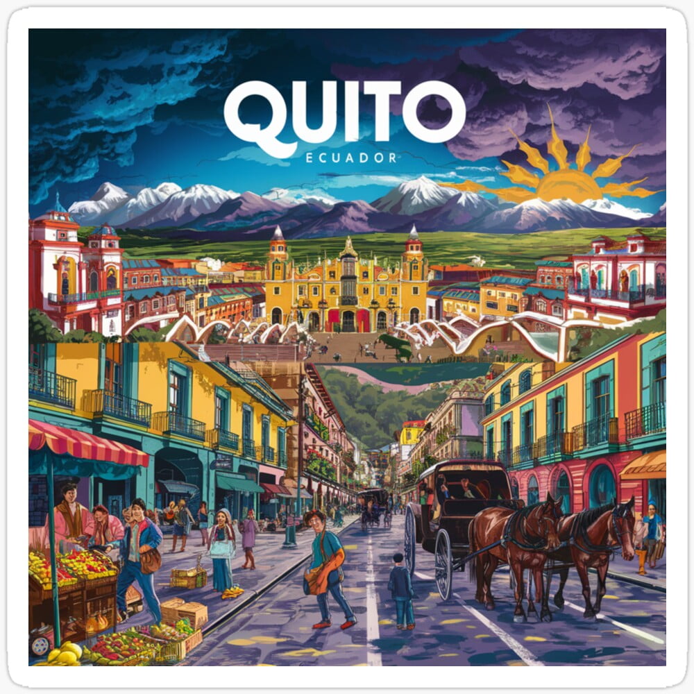 Quito,Ecuador Sticker Phone Decal Water Bottle Stickers Car Decals ...