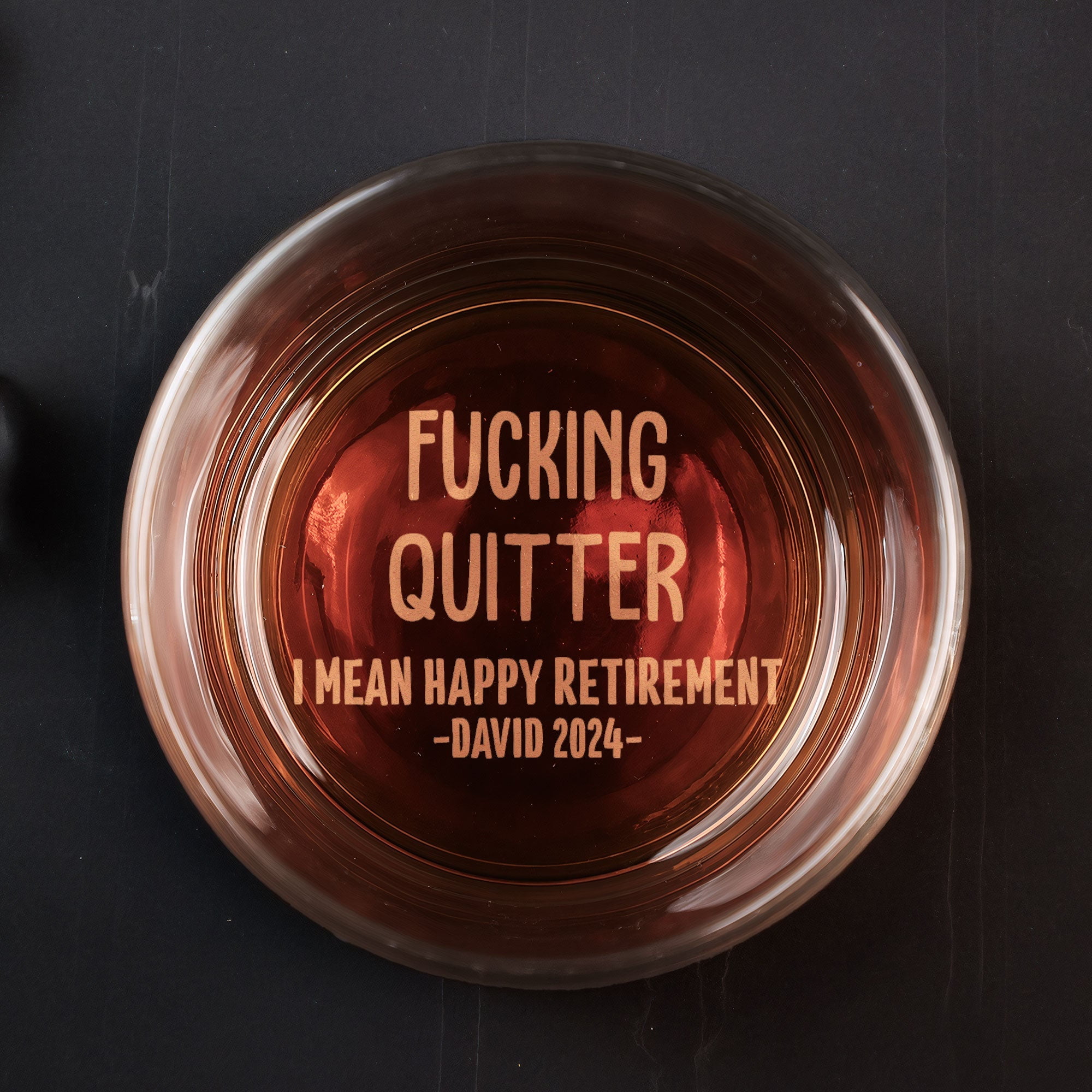 Quitter Happy Retirement - Personalized Engraved Whiskey Glass | Custom ...