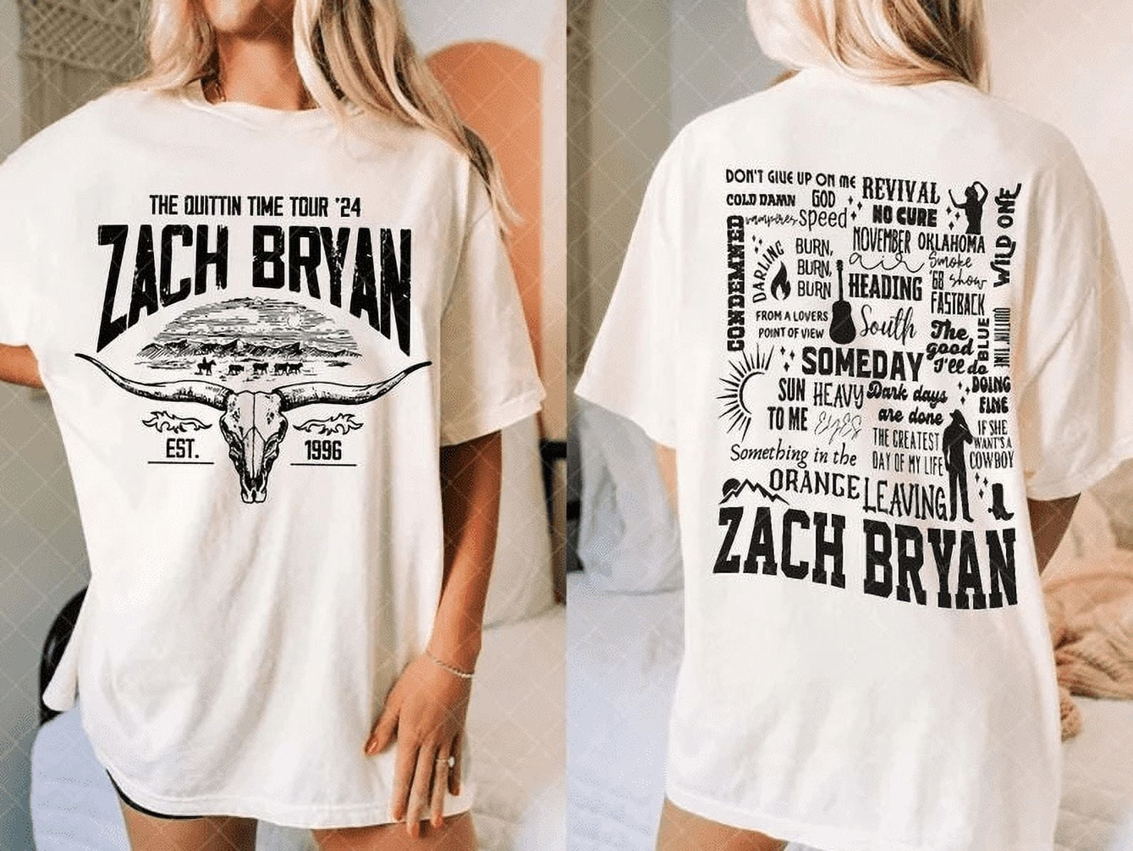 Quittin' Time Tour Zach Bryan 2024 Tour Hoodie S-5XL, Sweatshirt ...