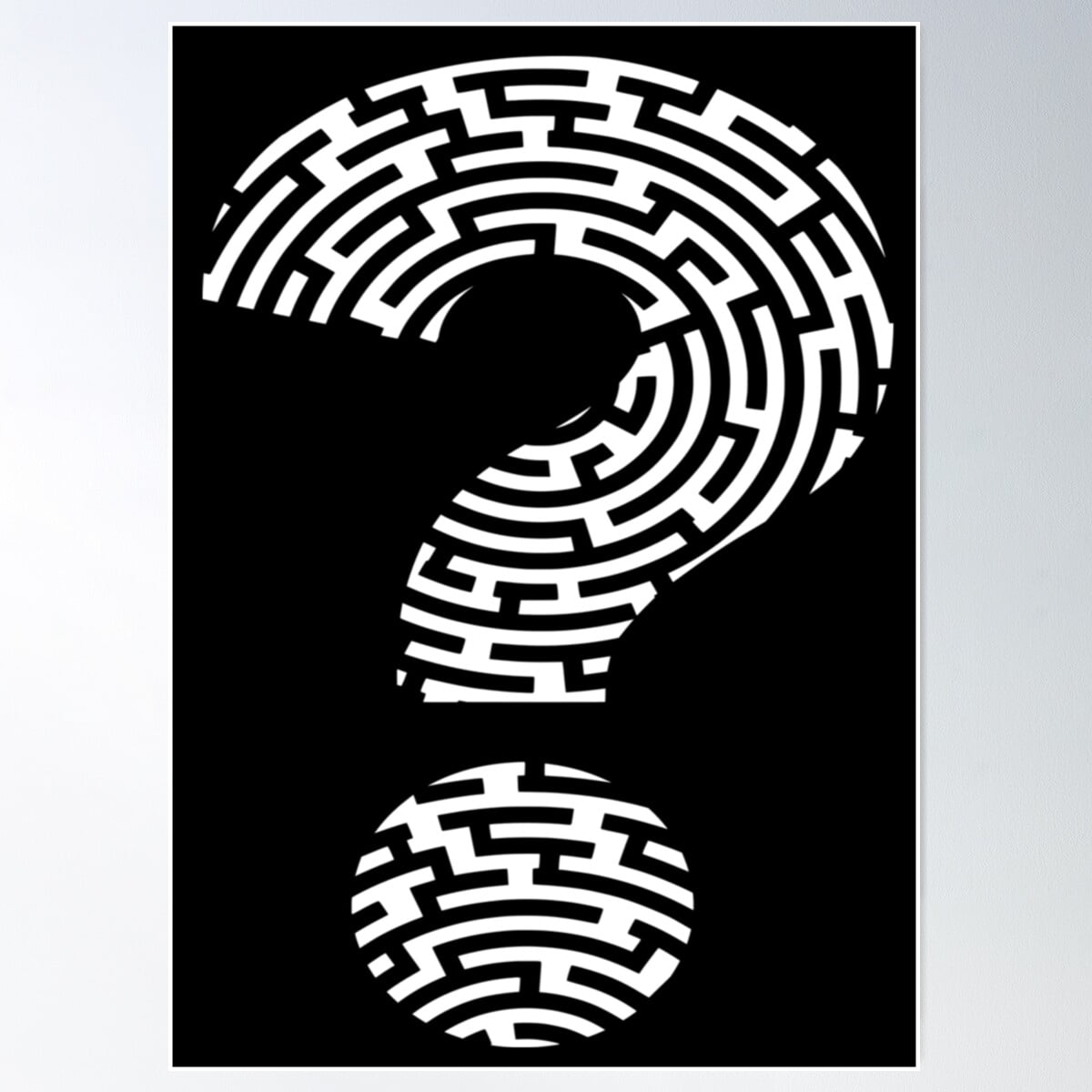 Quiz Test Question Mark Poster Wall Art, Modern Wall Decor For Living ...