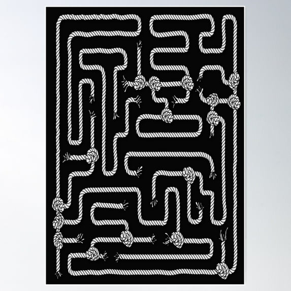 Quiz Test Rope Maze Poster Wall Art, Modern Wall Decor For Living Room ...