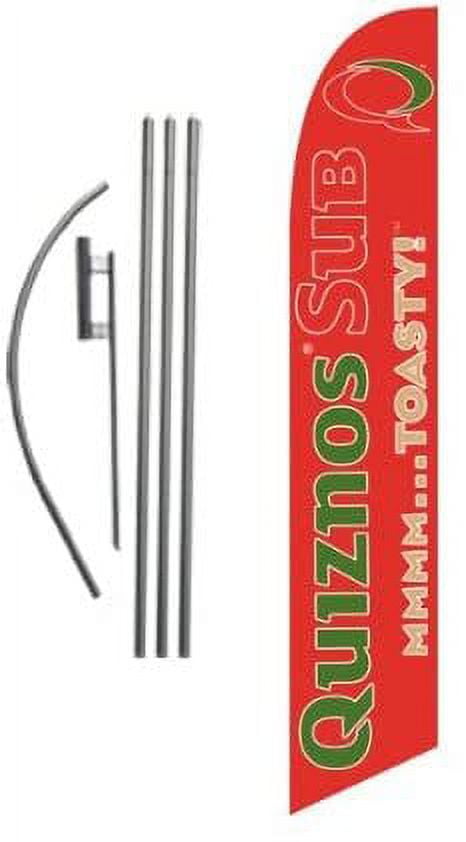 Quiznos Sub red 15ft Feather Banner Swooper Flag Kit - INCLUDES 15FT ...