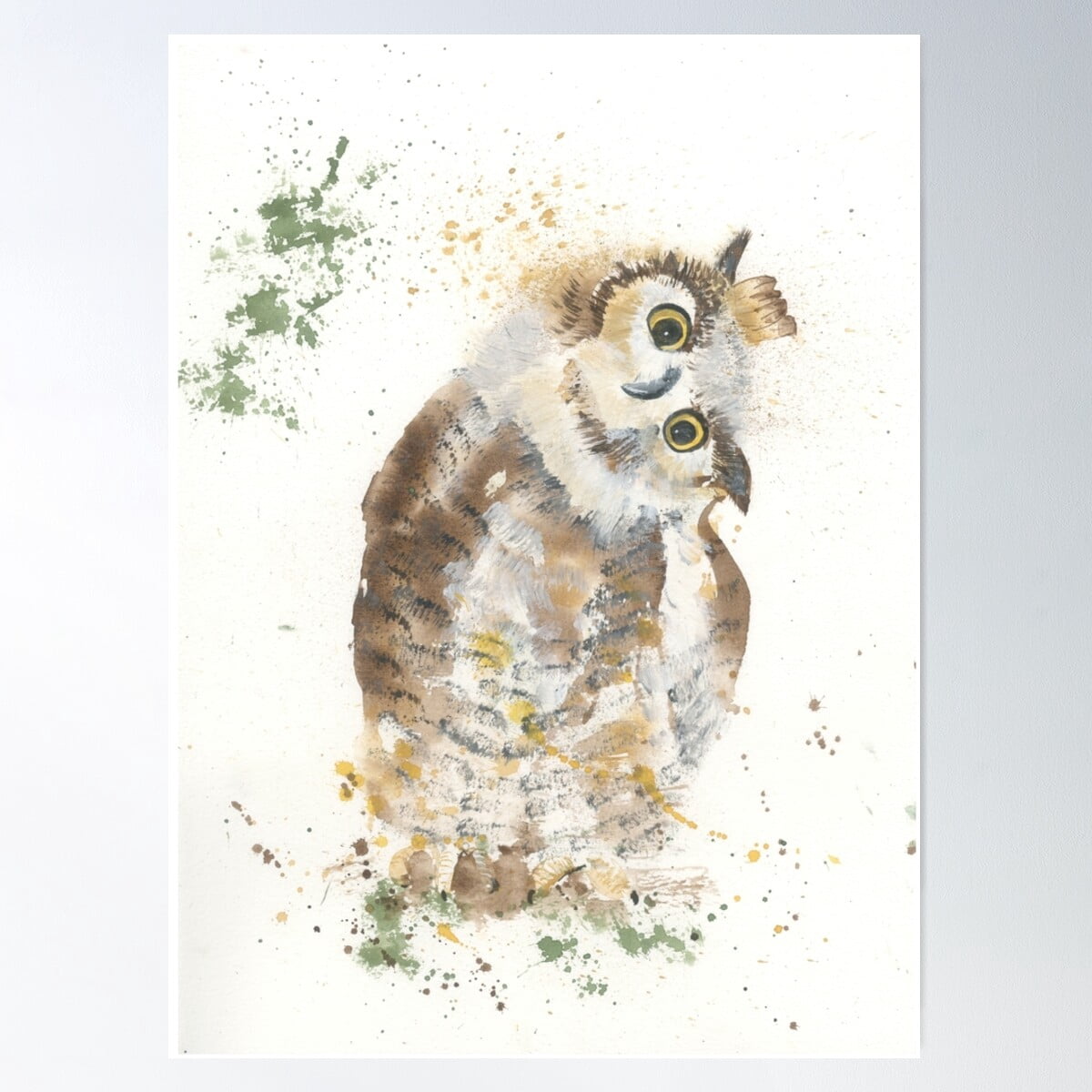 Quizzical Owl Poster Wall Art, Modern Wall Decor For Living Room ...
