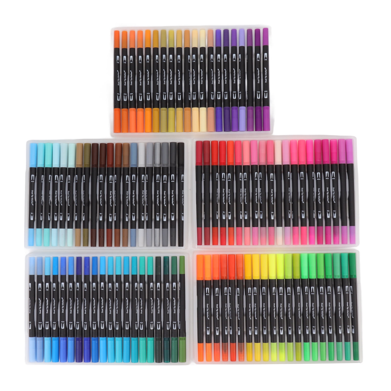 Qukaim 100-Color Dual Tip Markers Set, Washable Coloring Markers for ...