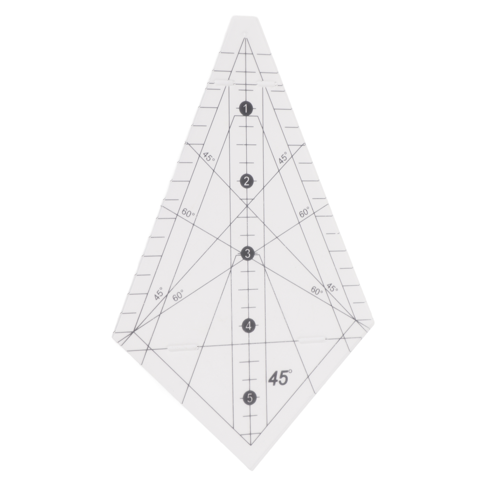 Qukaim 45 Degrees Quilting Ruler, Clear Plastic Sewing Ruler for Widely ...