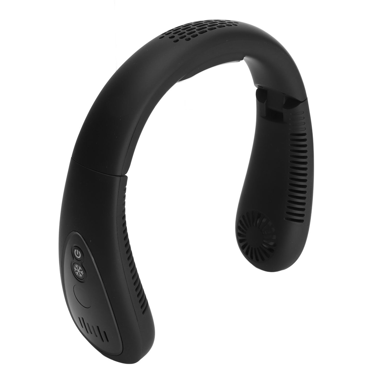 Qukaim Portable Fan Neck Fan Black 3-Speed USB Charge Hands-Free LED ...