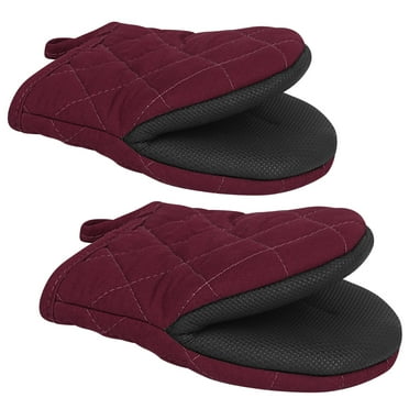 6 Pack Oven Mitts and Pot Holders Set, Heat Resistant Fabric Bake Pot ...