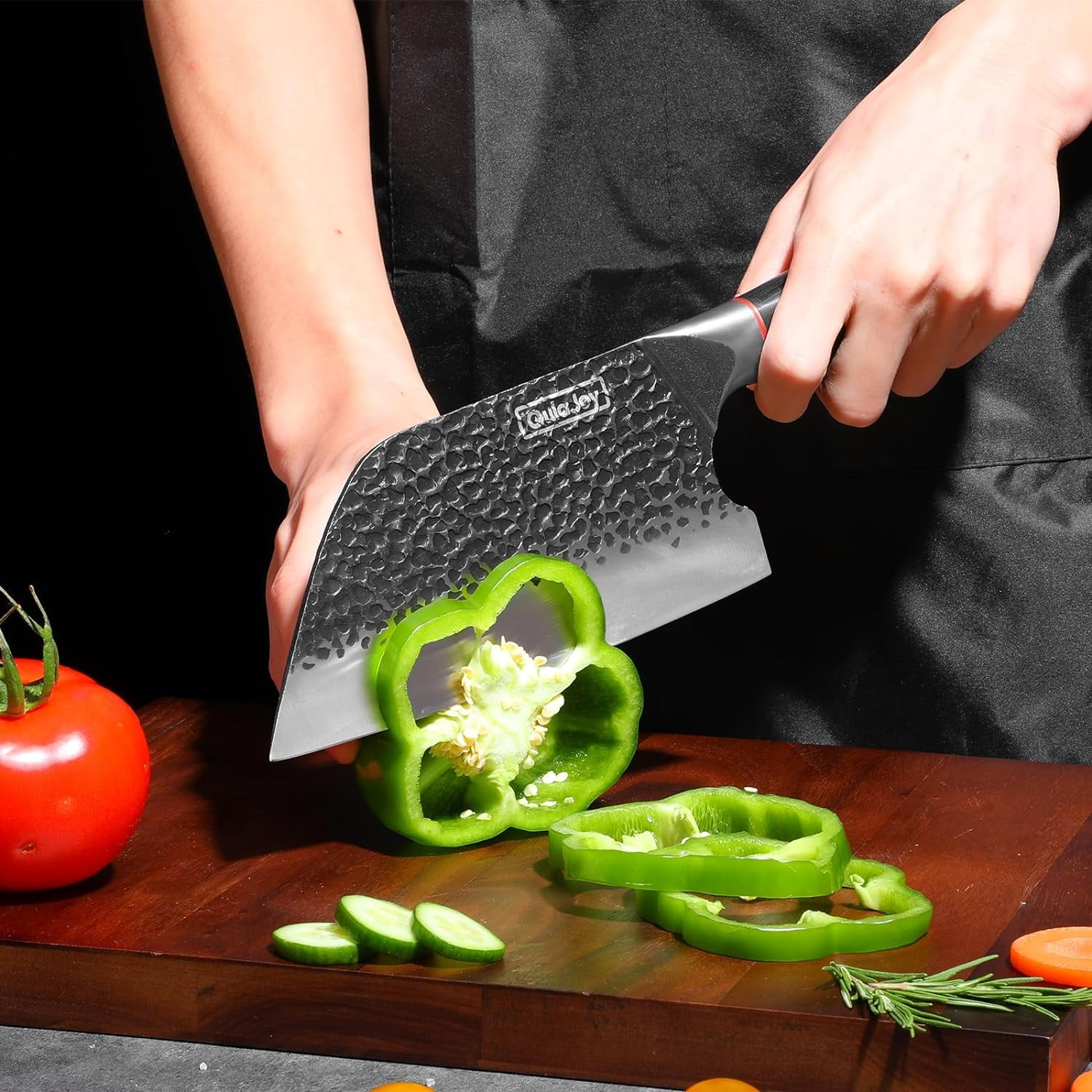 Qulajoy 7.5 Inch Serbian Chef Knife, Professional High Carbon Stainless ...