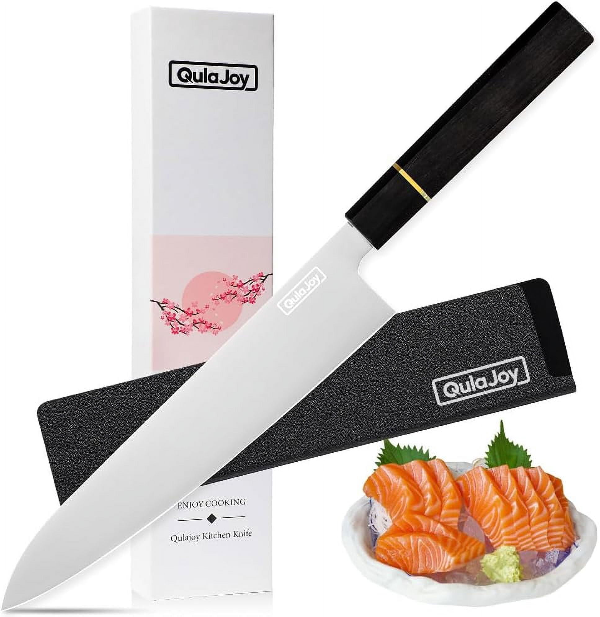 Qulajoy Classic 9 Inch Japanese Gyuto Chef Knife - Handcrafted VG-10 ...