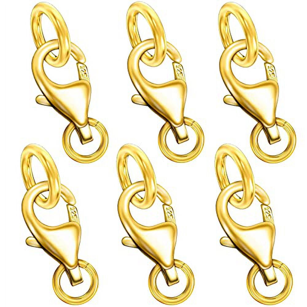 Qulltk 18k Gold Filled 925 Sterling Silver Lobster Clasp with Closed ...
