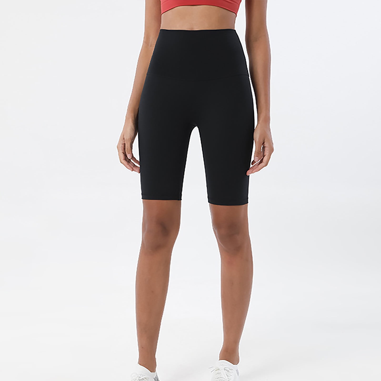 Qulqfy Athletic Women's Shorts in Store Black Biker Tummy Control Gym ...