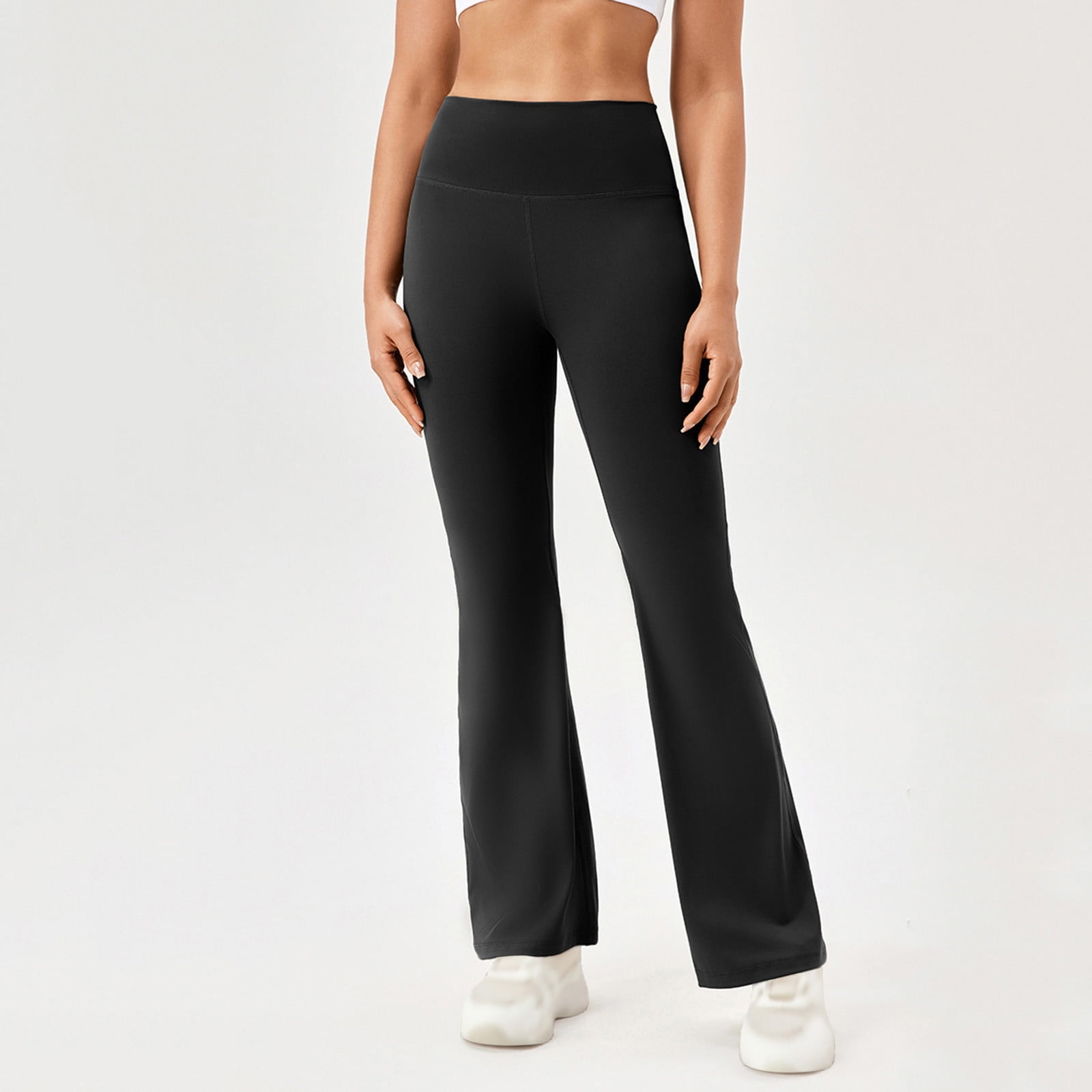 Qulqfy Flare Women's 2025 Black Bootcut Yoga Stretchy High Waisted ...