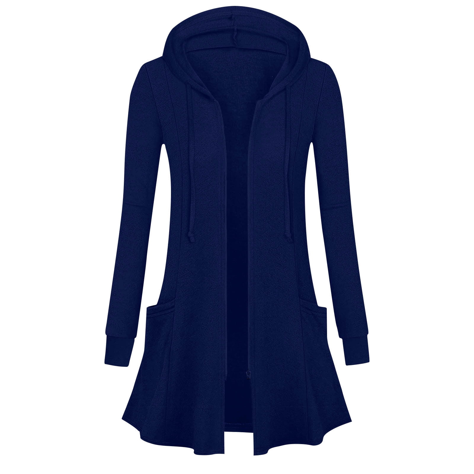 Qulqfy Long Jackets for Women Winter Petite Sweatshirt Hooded Tunic ...