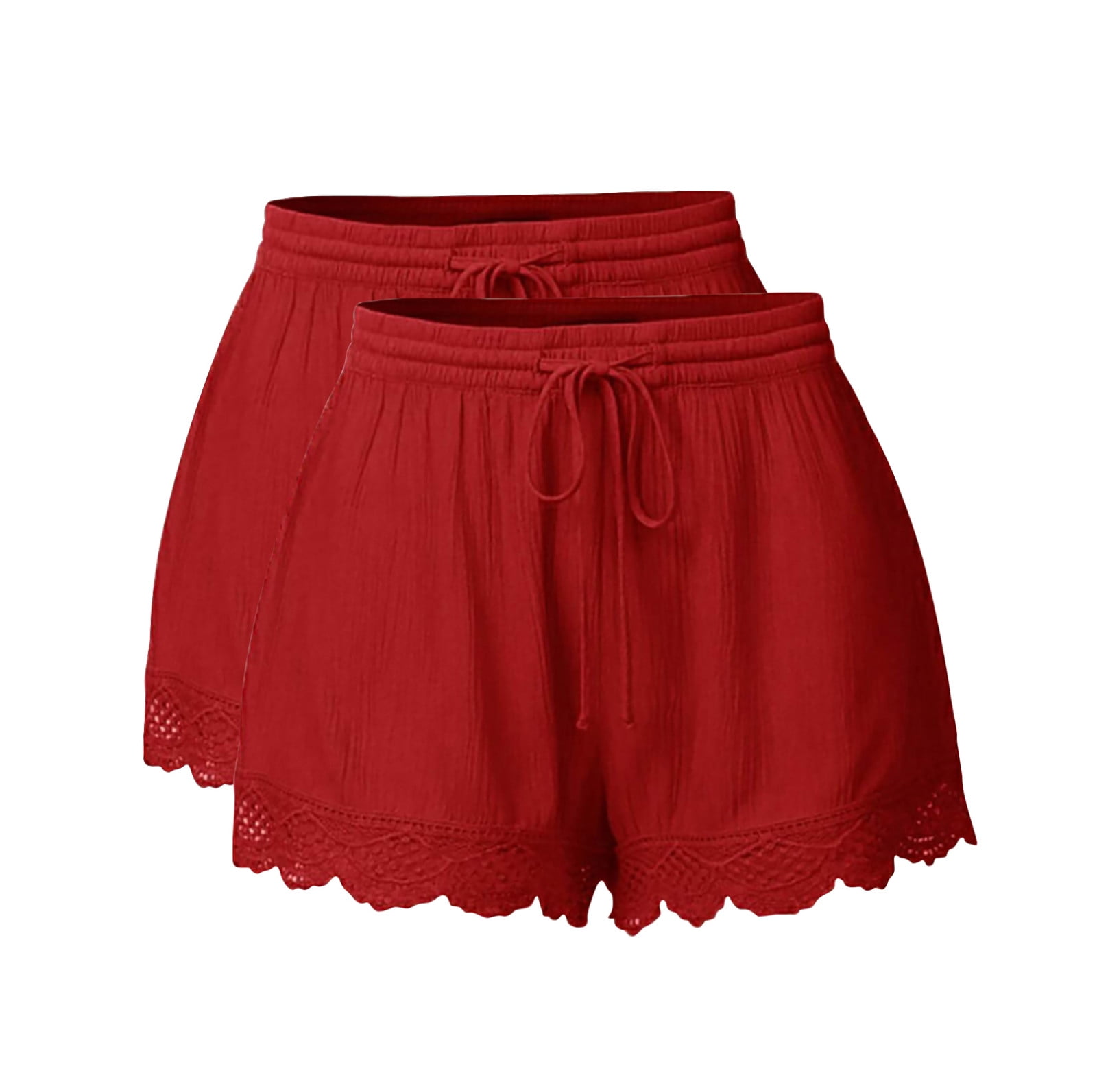 Qulqfy Running Women's Shorts in Store Workout Red Athletic High ...