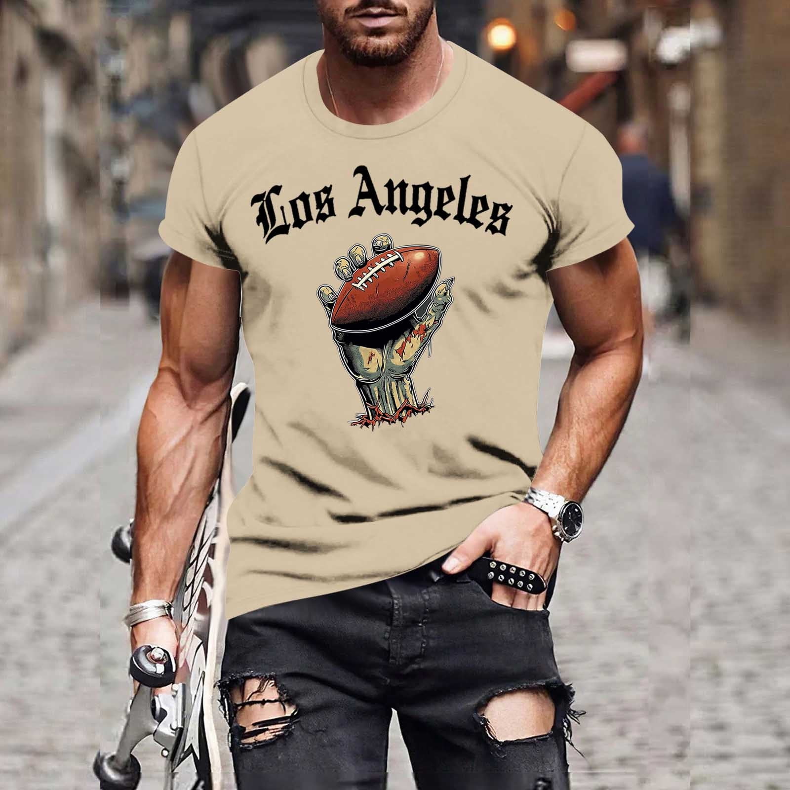 Qulqfy Tshirts Shirts for Men Big & Tall Yellow Workout Football ...