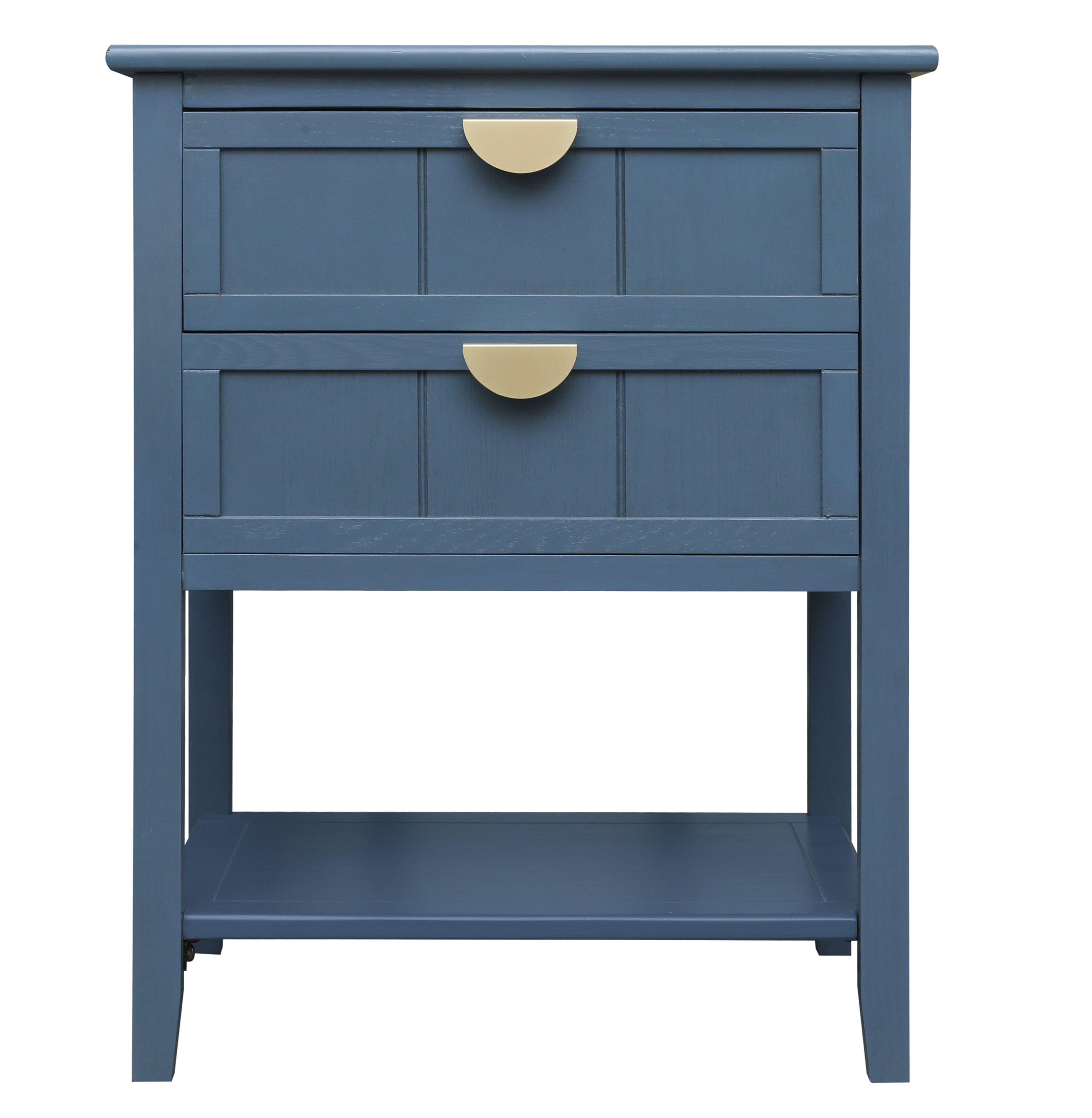 Qumbnk 2 Drawer Beside Table with Bottom Shlef, End Table for Bedroom ...