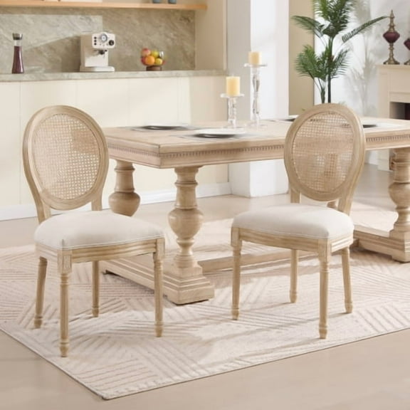 Plethoria Home Traditional Demi-wing Upholstered Chairs (Set of 2 ...
