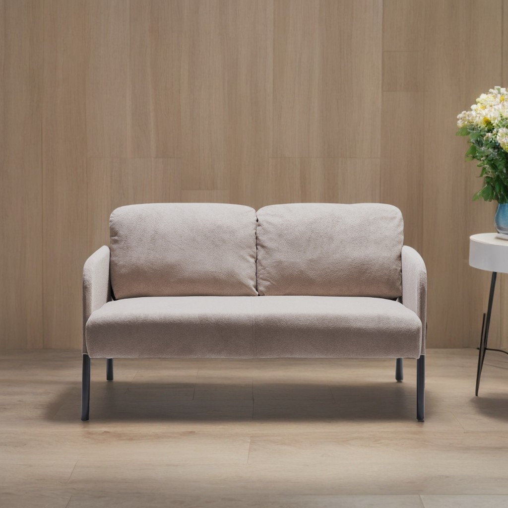 Qumbnk 2 Seater Comfy Loveseat Sofa with Metal Legs, Upholstered ...
