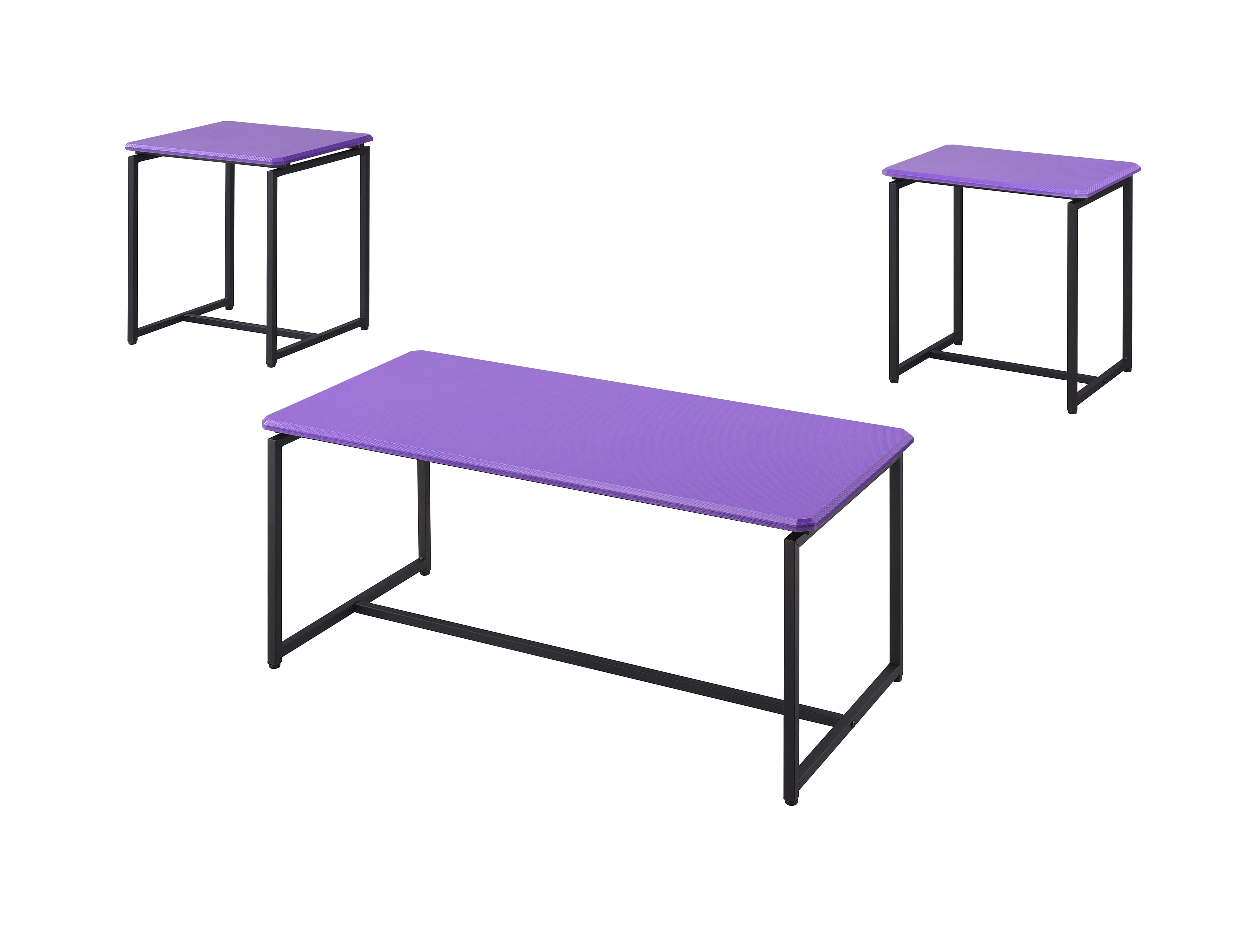 Qumbnk 3 Pack Metal Frame Coffee Table End Table Side Table for Home ...