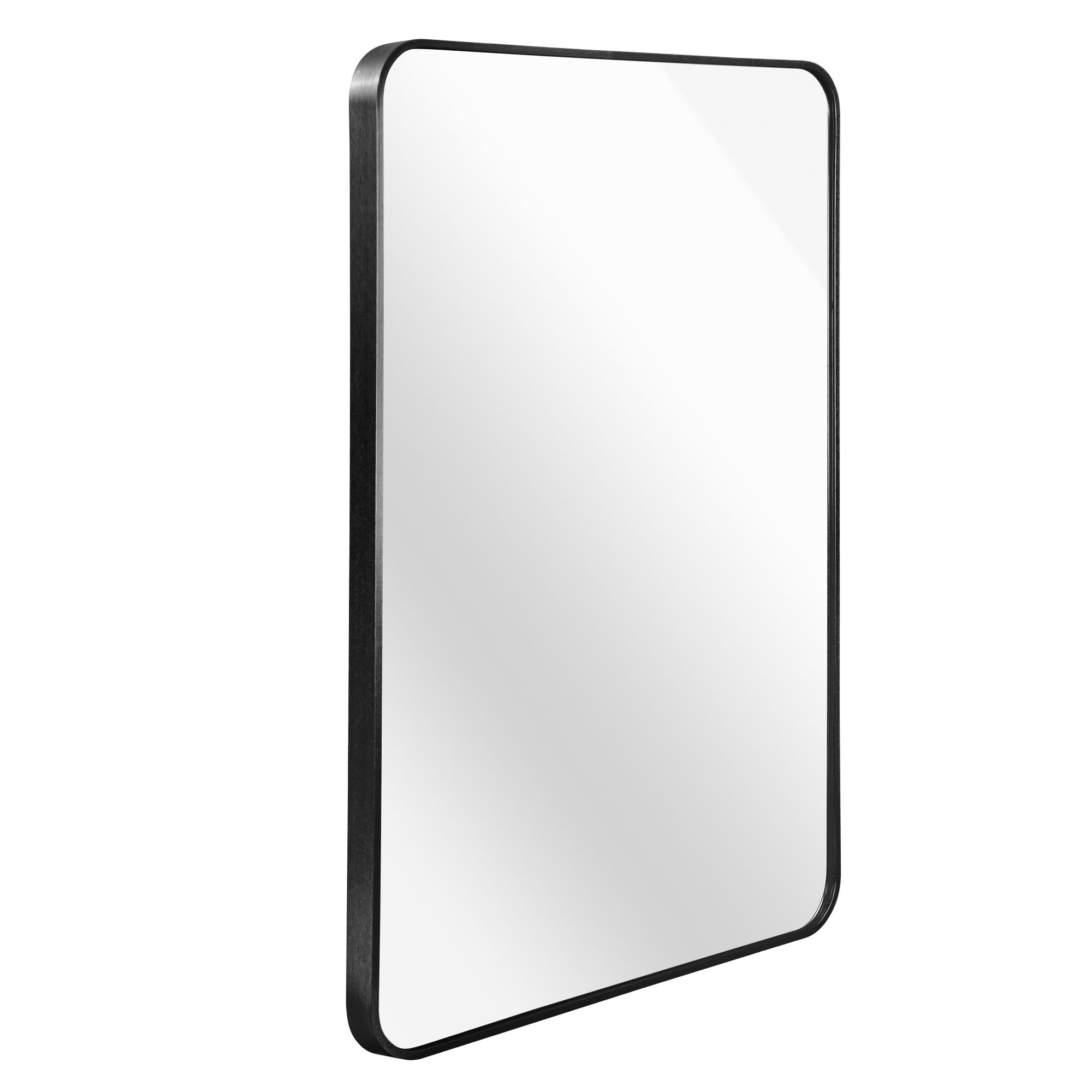 Qumbnk 30x40 Inch Vanity Mirror Rectangular Wall Mirror Black Metal ...